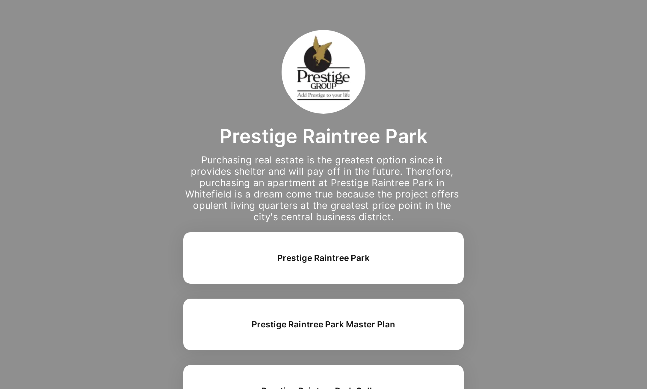 Prestige Raintree Park's Flowpage