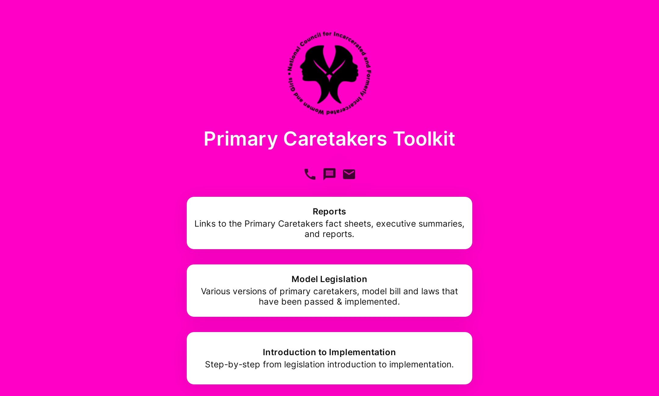 Primary Caretakers Toolkit's Flowpage
