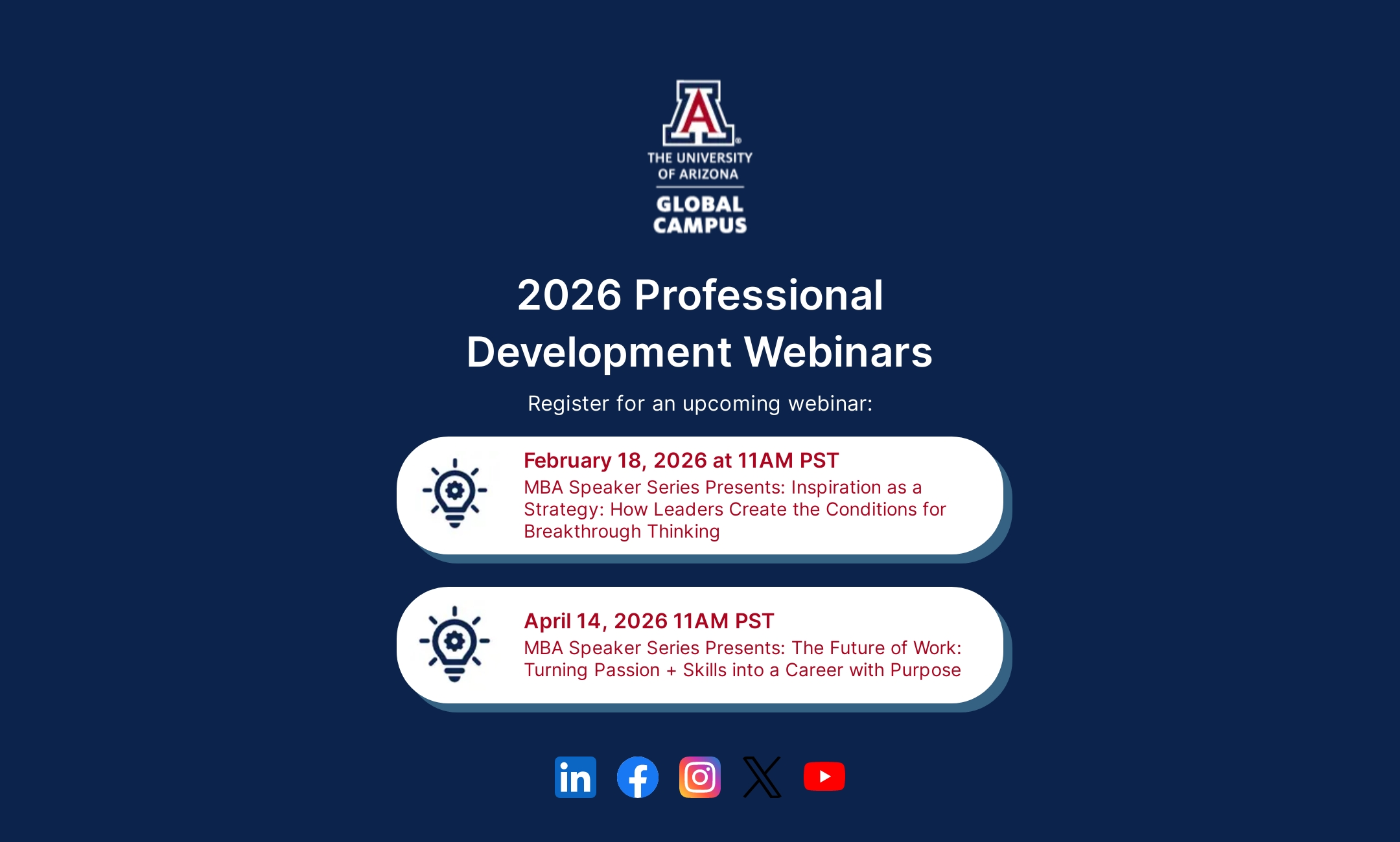 2026 Professional Development Webinars' Flowpage