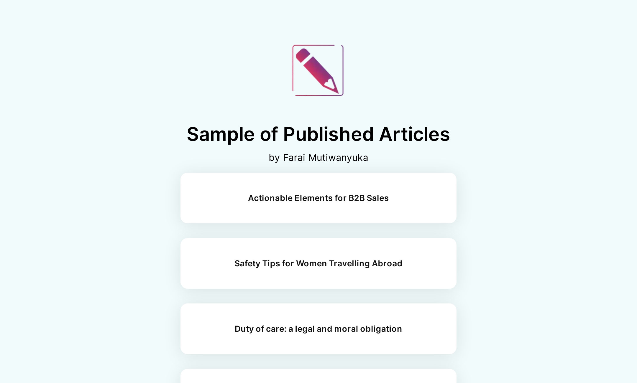 Sample of Published Articles' Flowpage