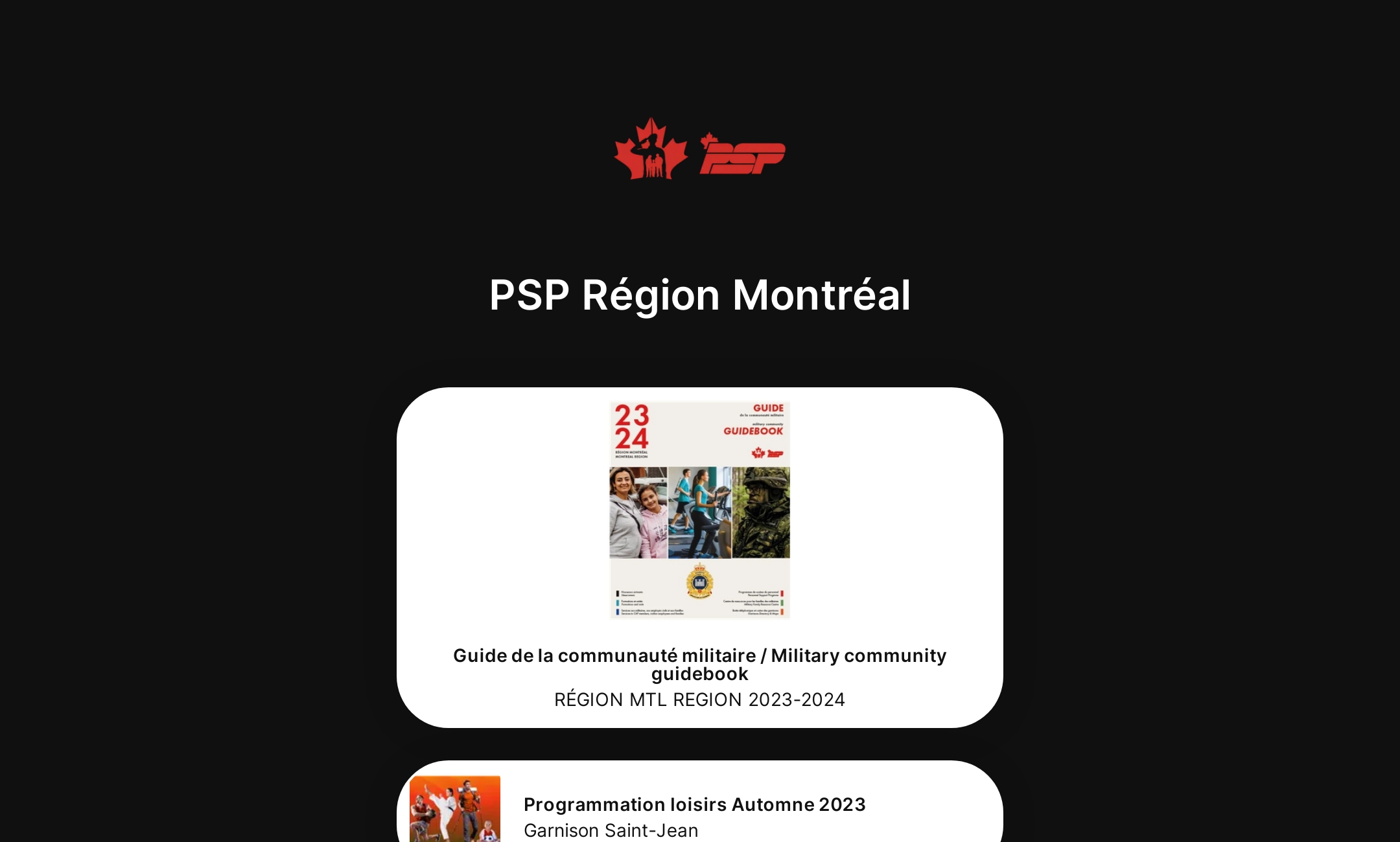 PSP Région Montréal's Flowpage