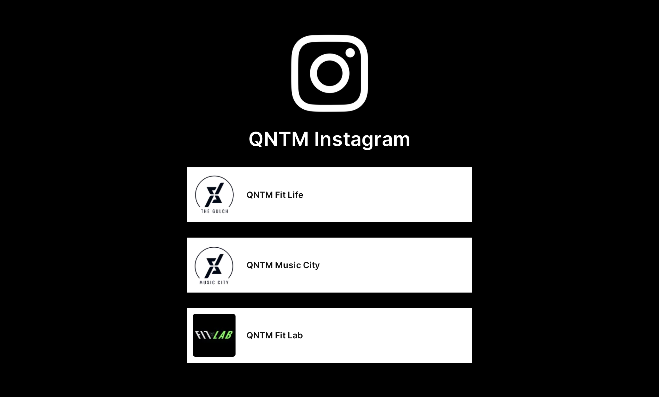 QNTM Instagram's Flowpage