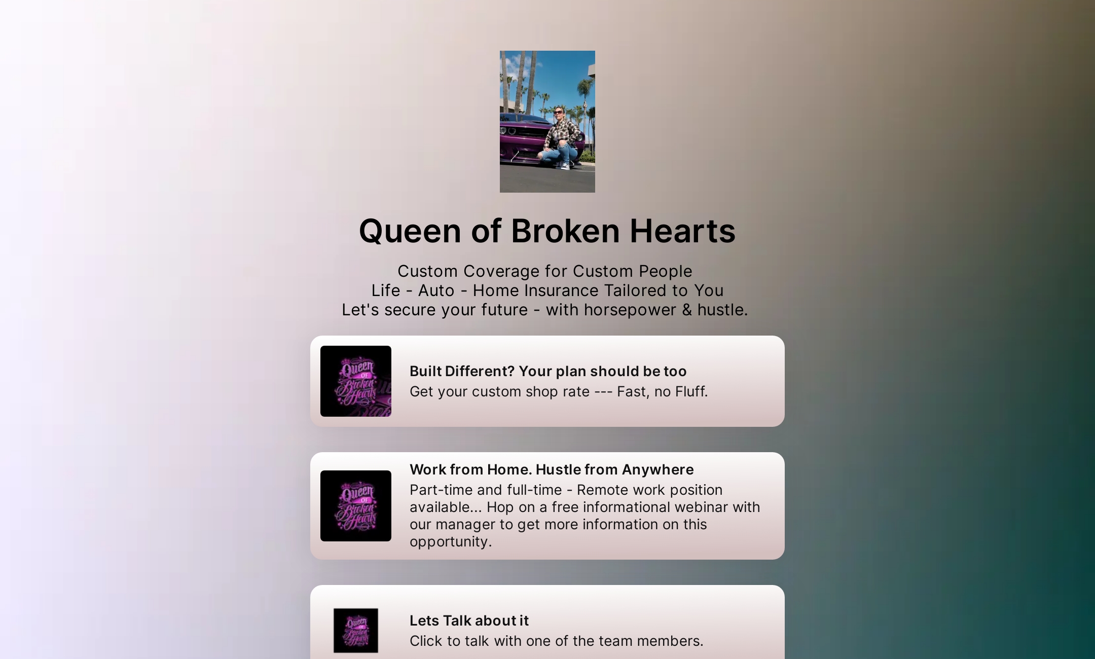 Queen of Broken Hearts' Flowpage