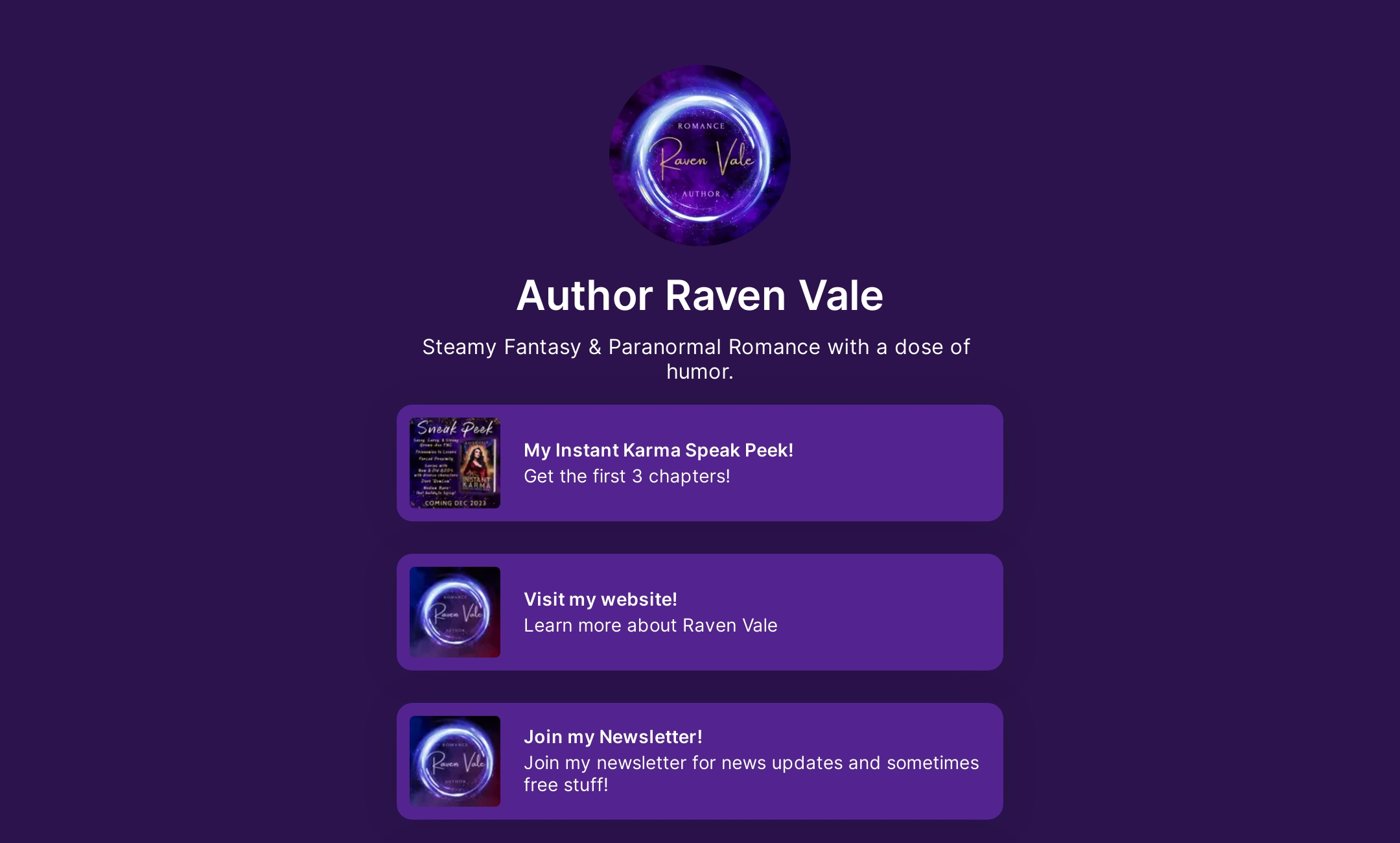Author Raven Vale's Flowpage