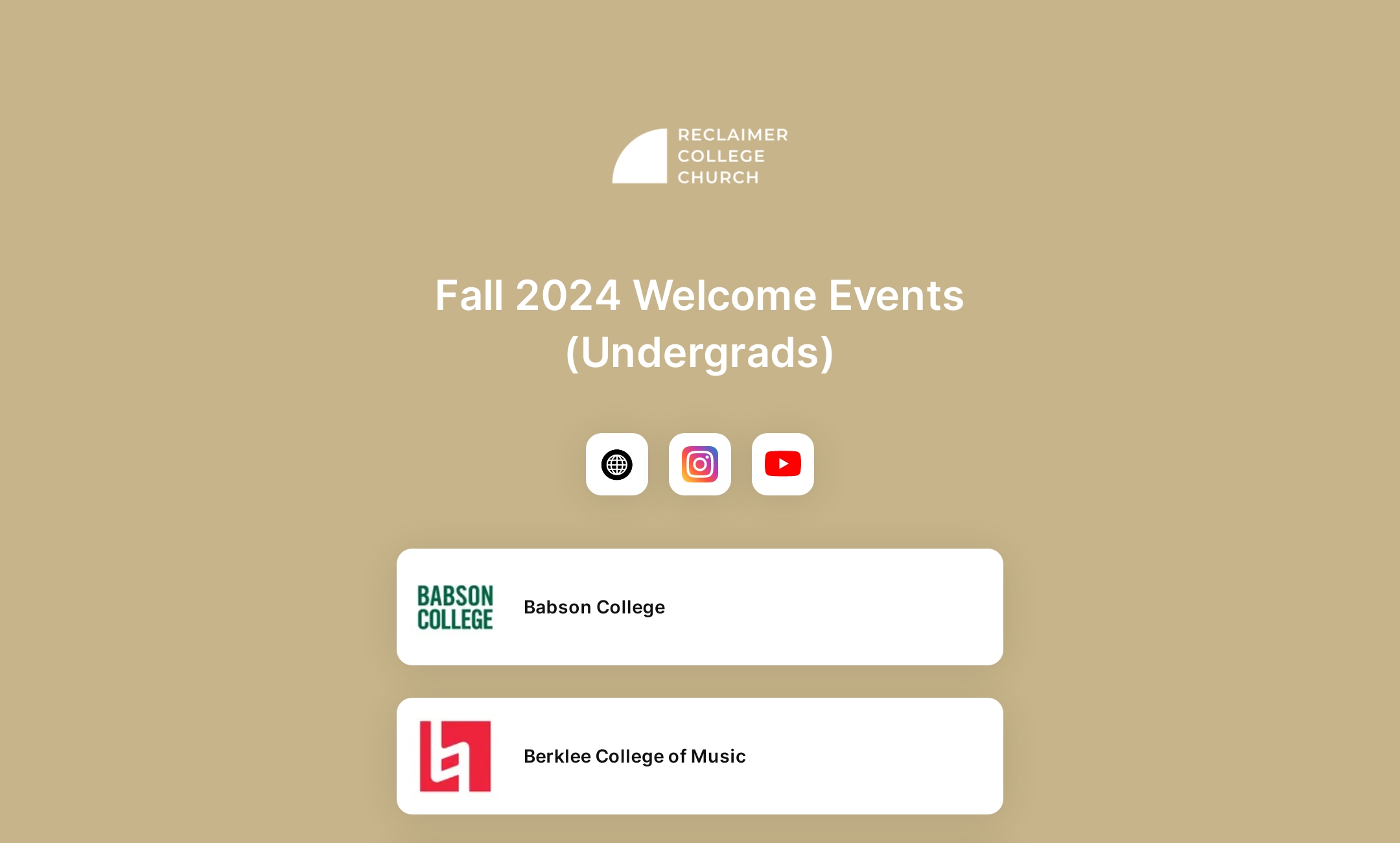 Fall 2024 Welcome Events (Undergrads)'s Flowpage