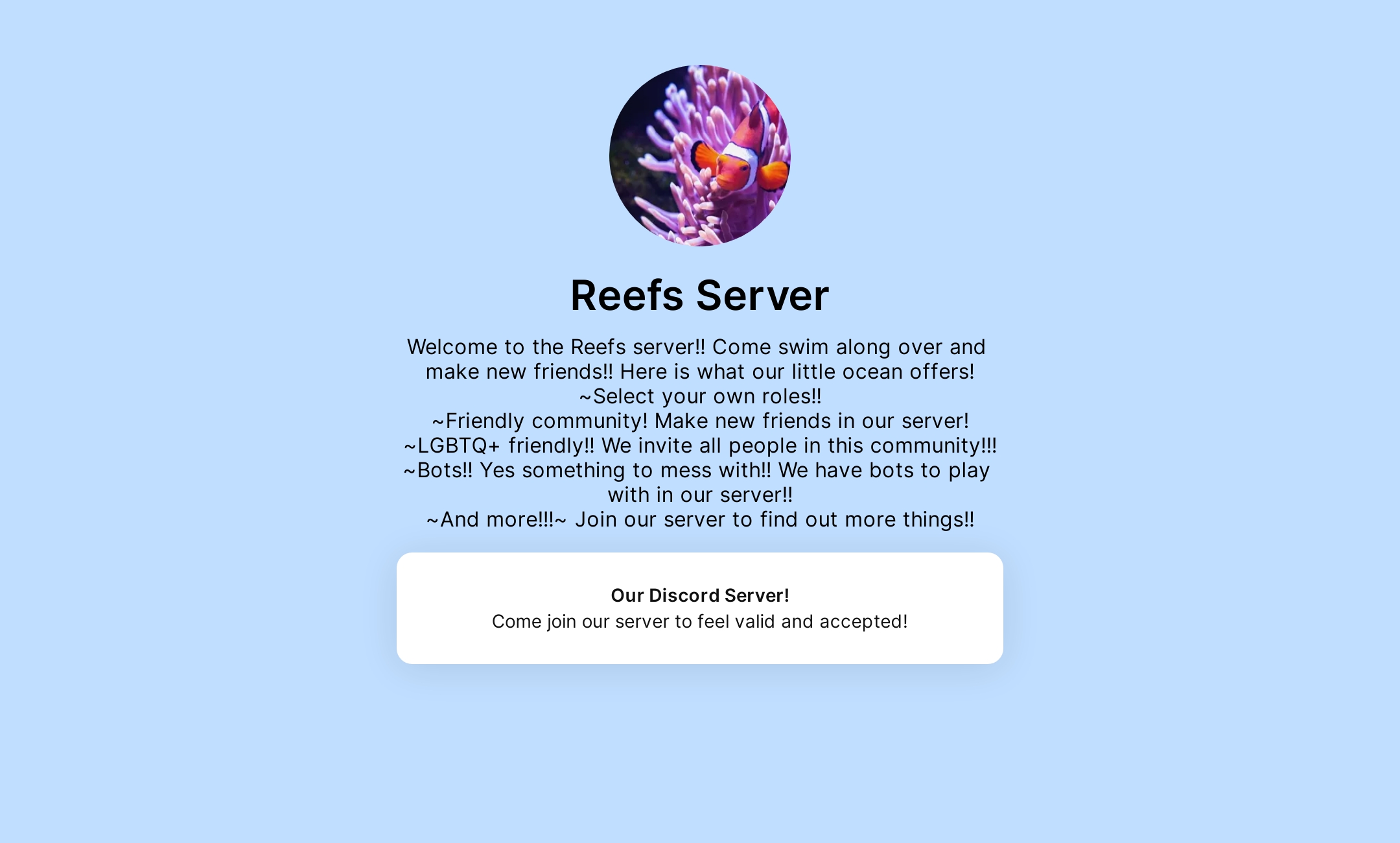 Reefs Server's Flowpage