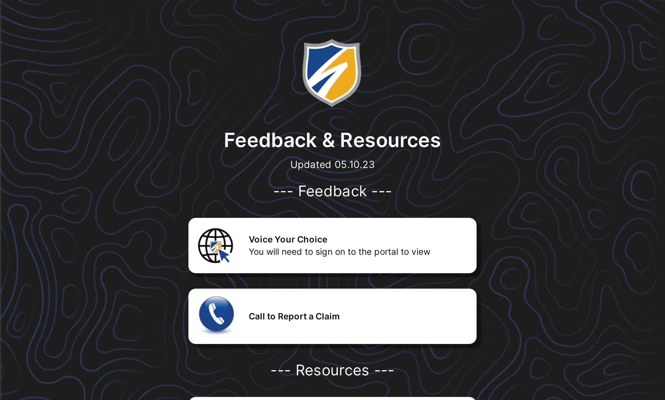 Feedback & Resources' Flowpage