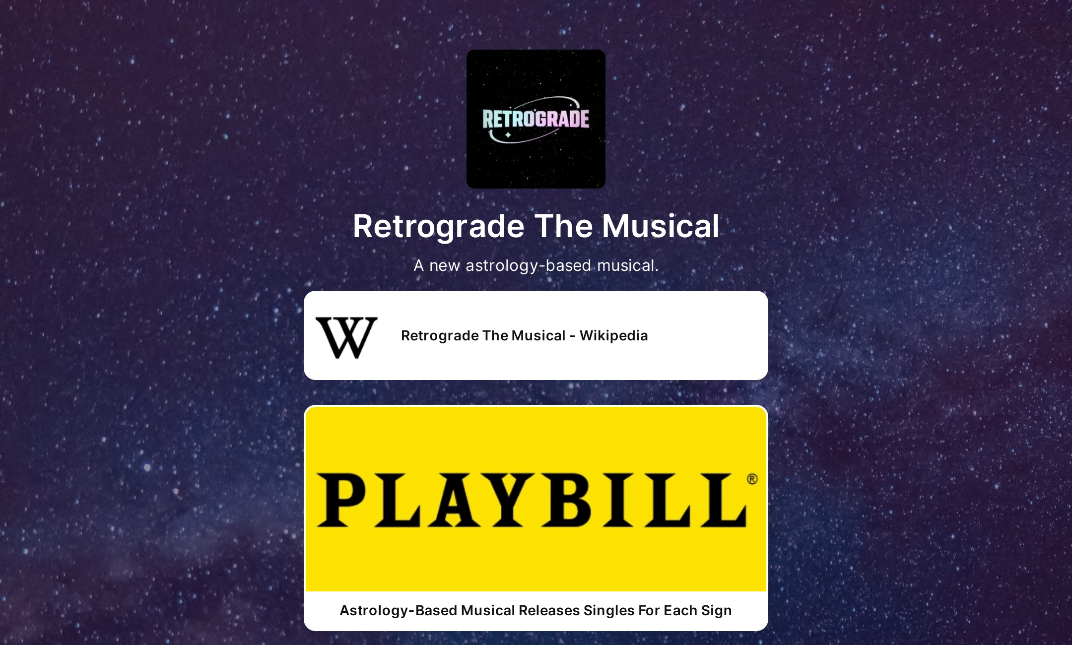 Retrograde The Musical's Flowpage