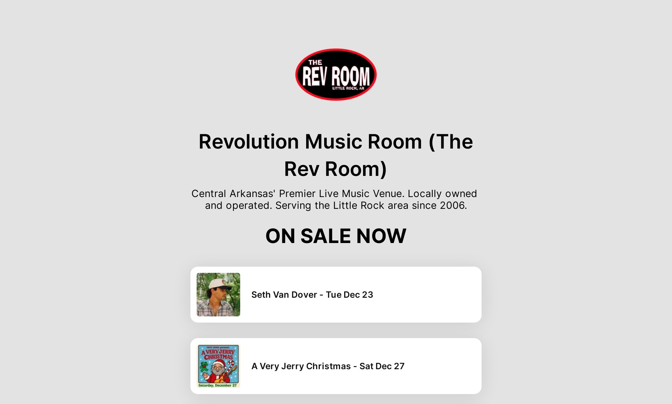 Revolution Music Room (The Rev Room)'s Flowpage