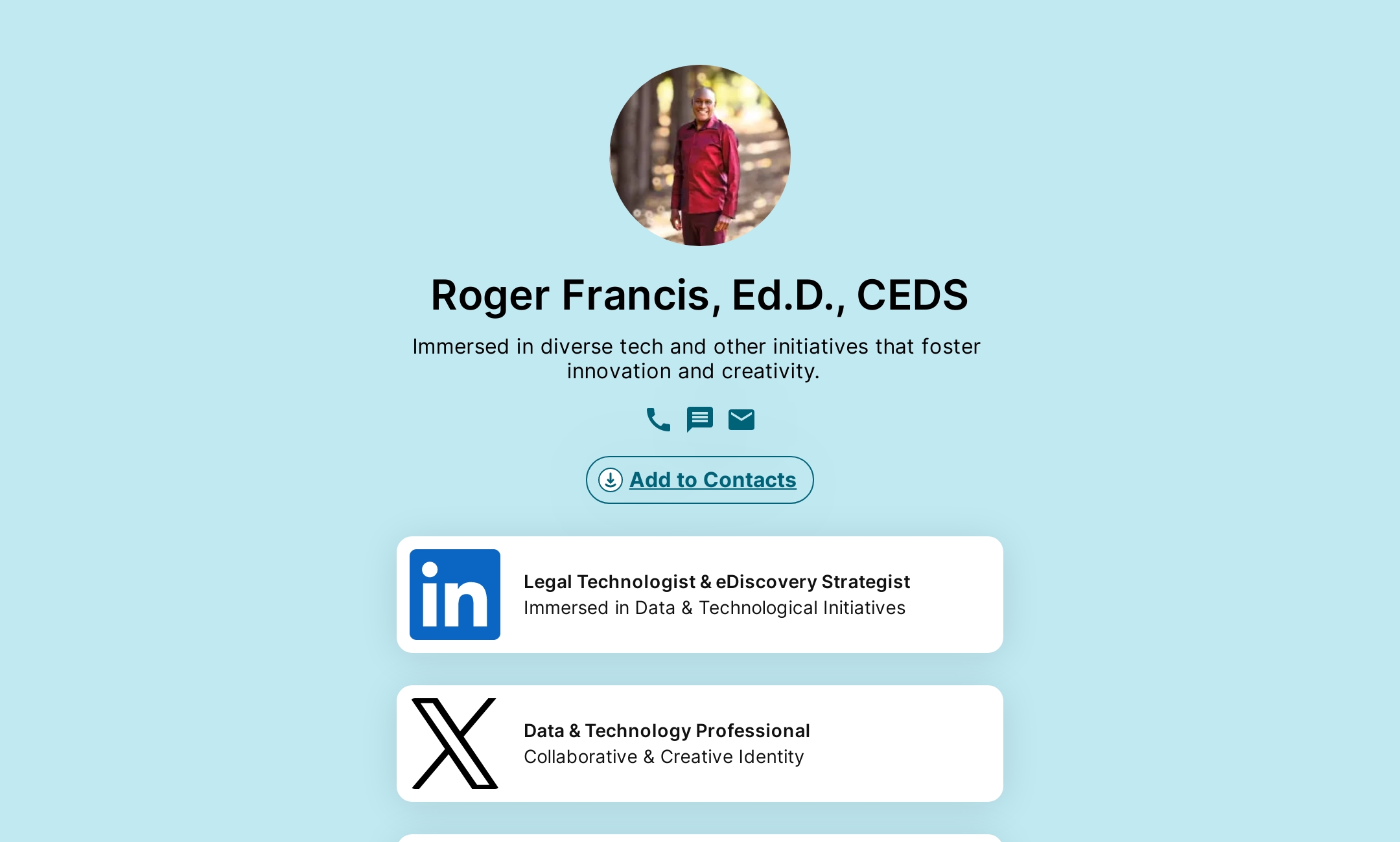 Roger Francis, Ed.D., CEDS's Flowpage