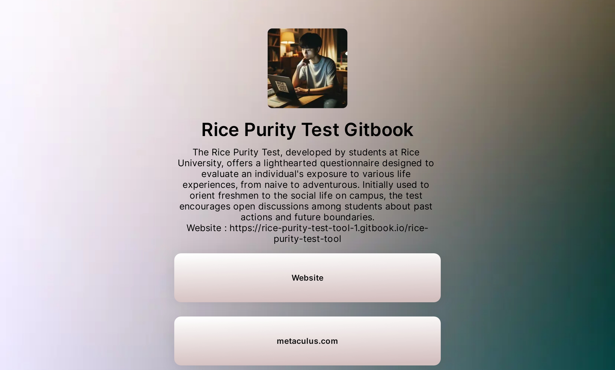 Rice Purity Test Gitbook's Flowpage