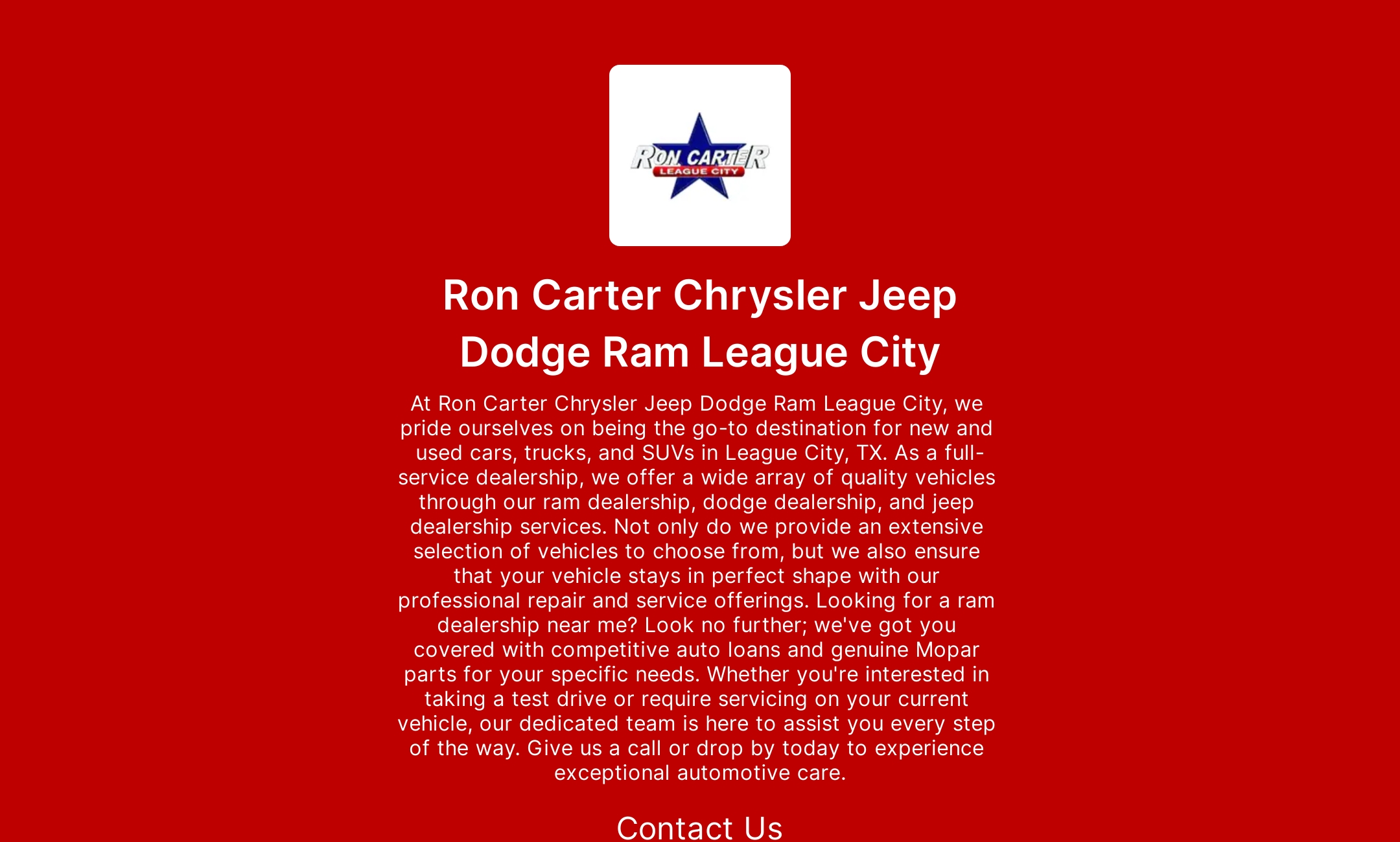 Ron Carter Chrysler Jeep Dodge Ram League City's Flowpage