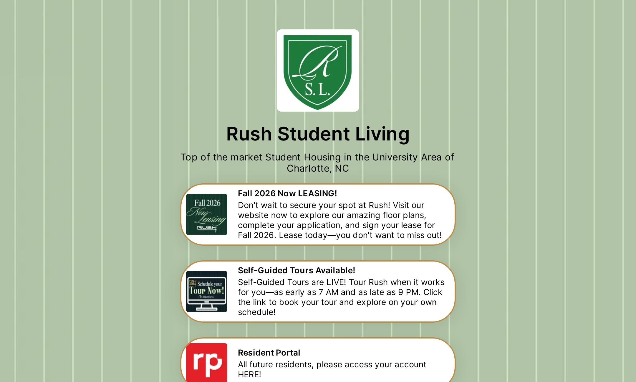 Rush Student Living's Flowpage
