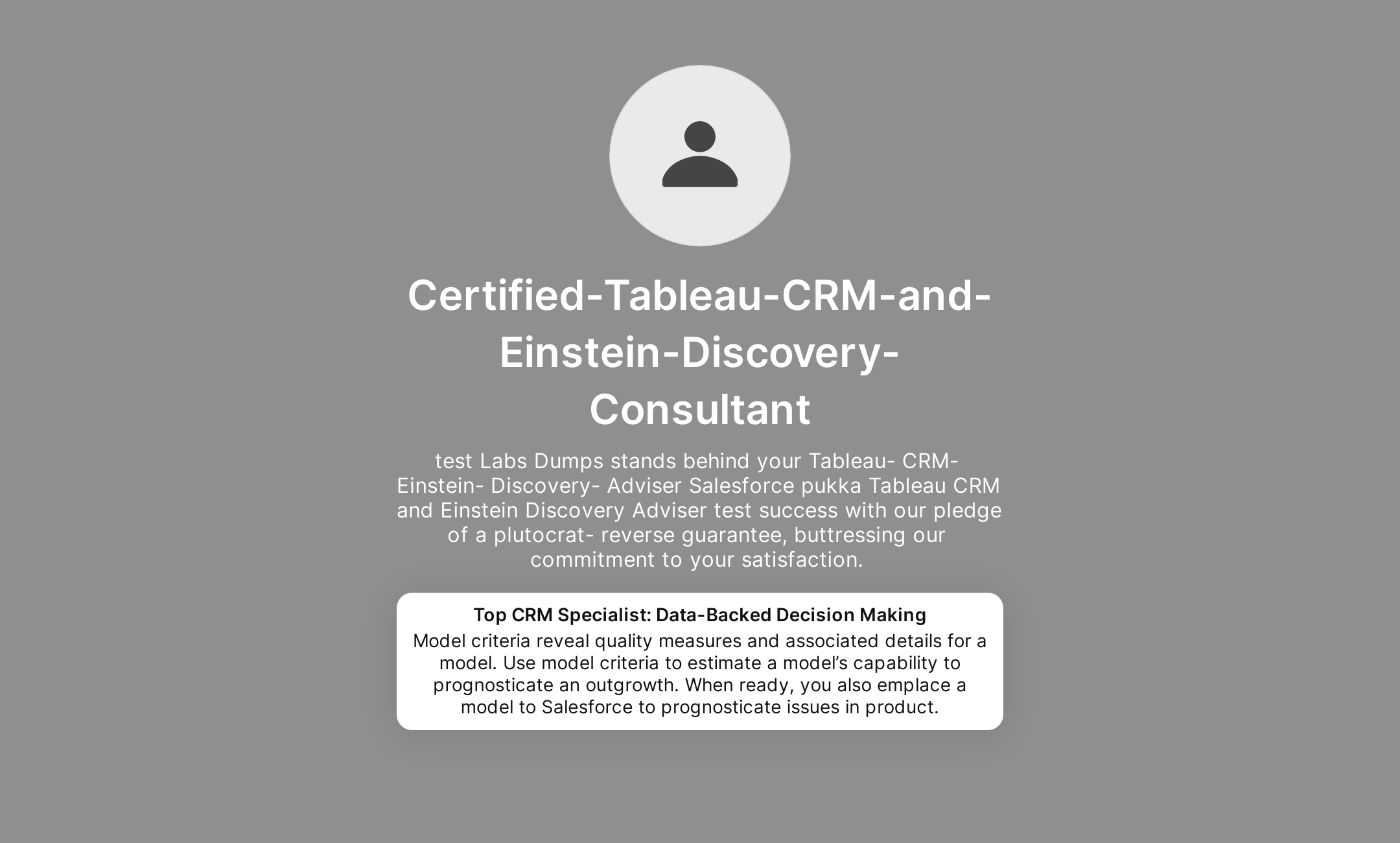 Certified-Tableau-CRM-and-Einstein-Discovery-Consultant's Flowpage