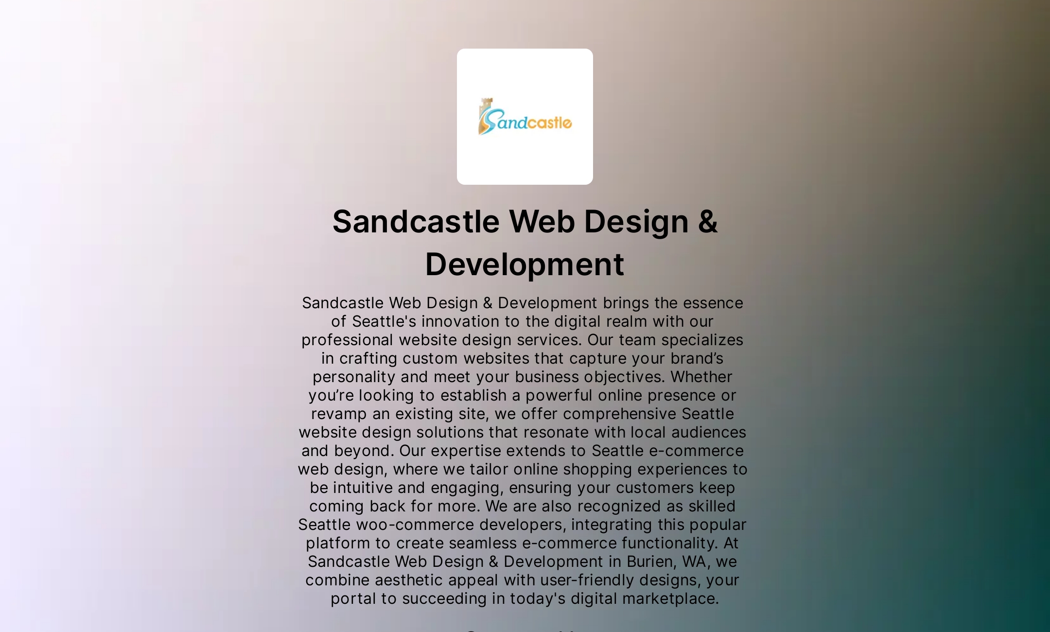 Sandcastle Web Design & Development's Flowpage