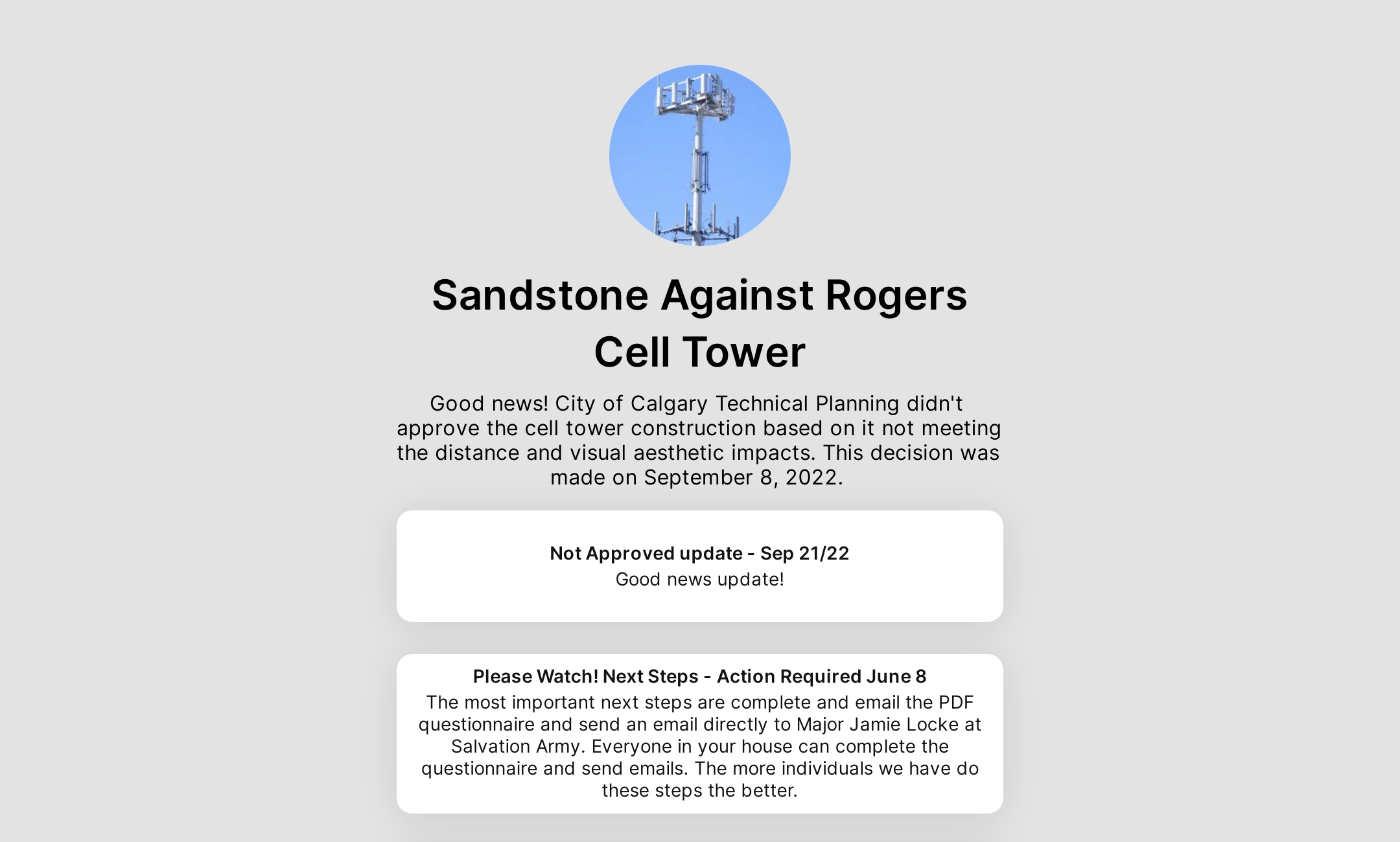 Sandstone Against Rogers Cell Tower's Flowpage