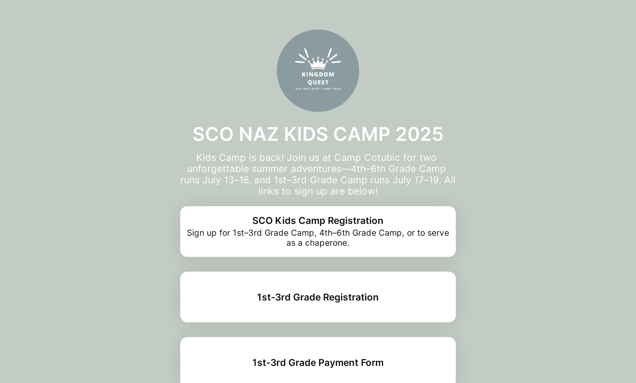 SCO NAZ KIDS CAMP 2025's Flowpage