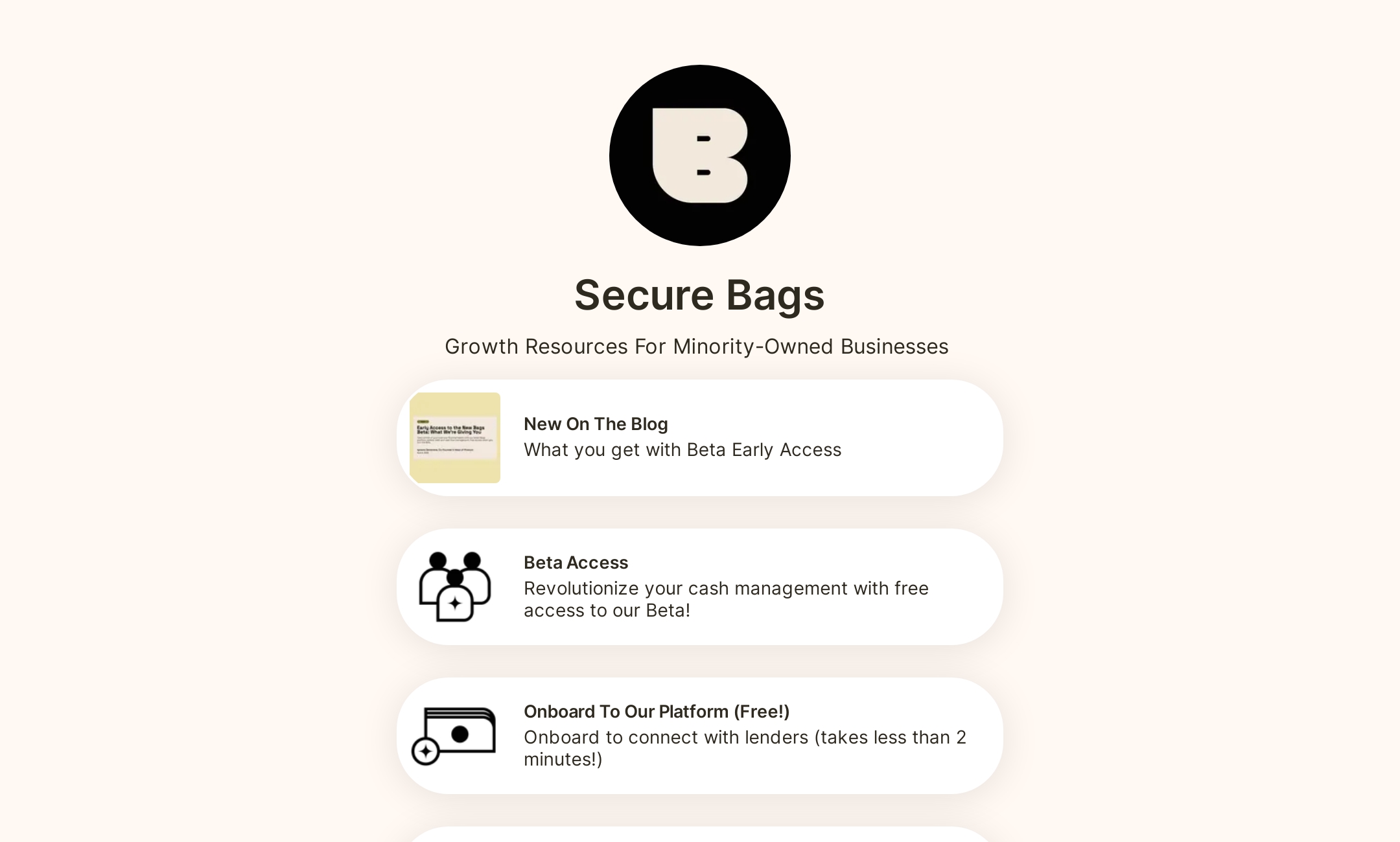 Secure Bags' Flowpage