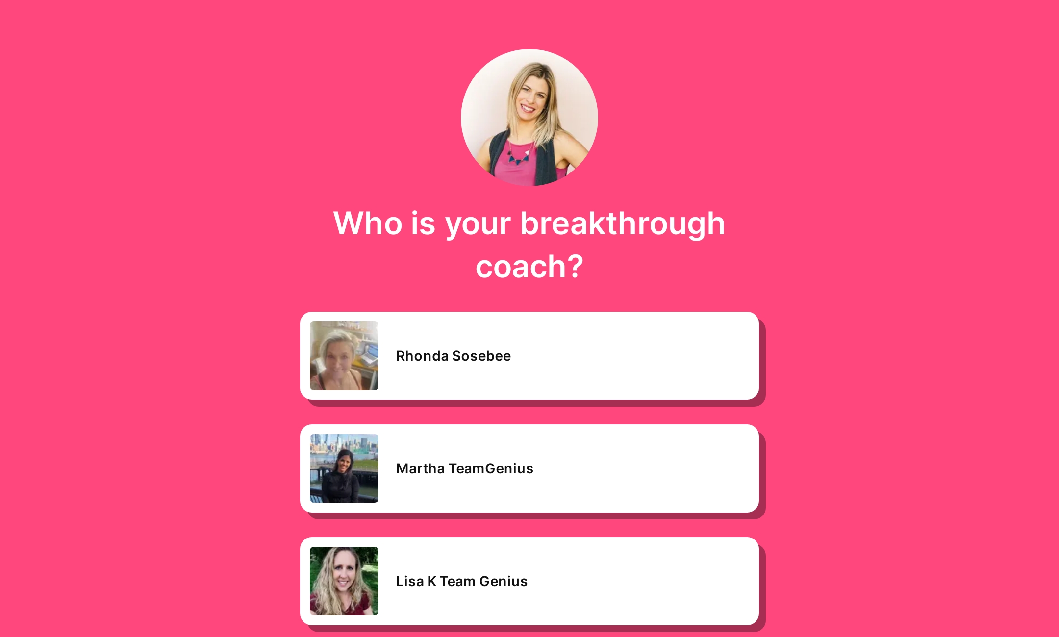 Who is your breakthrough coach?'s Flowpage
