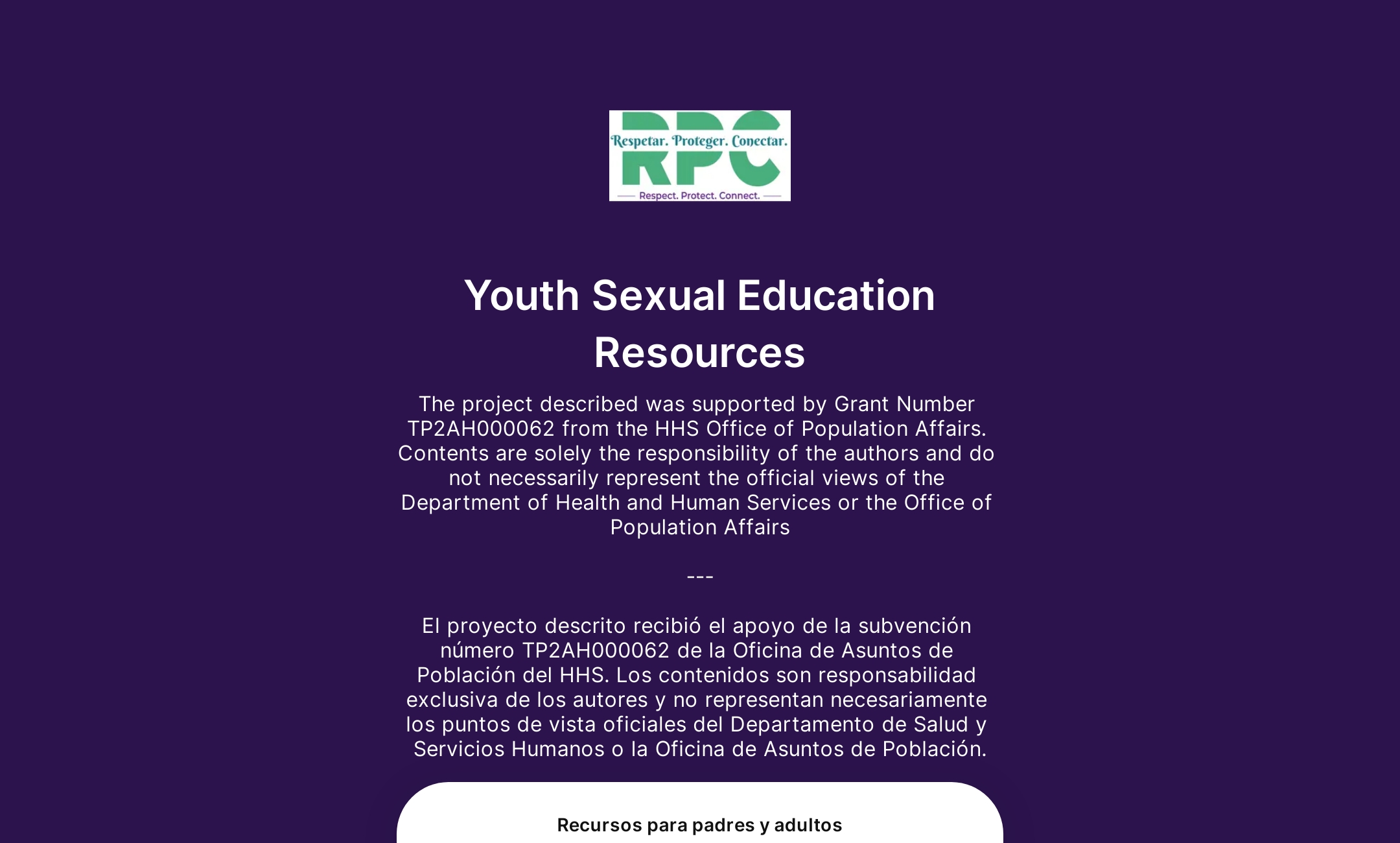 Youth Sexual Education Resources' Flowpage