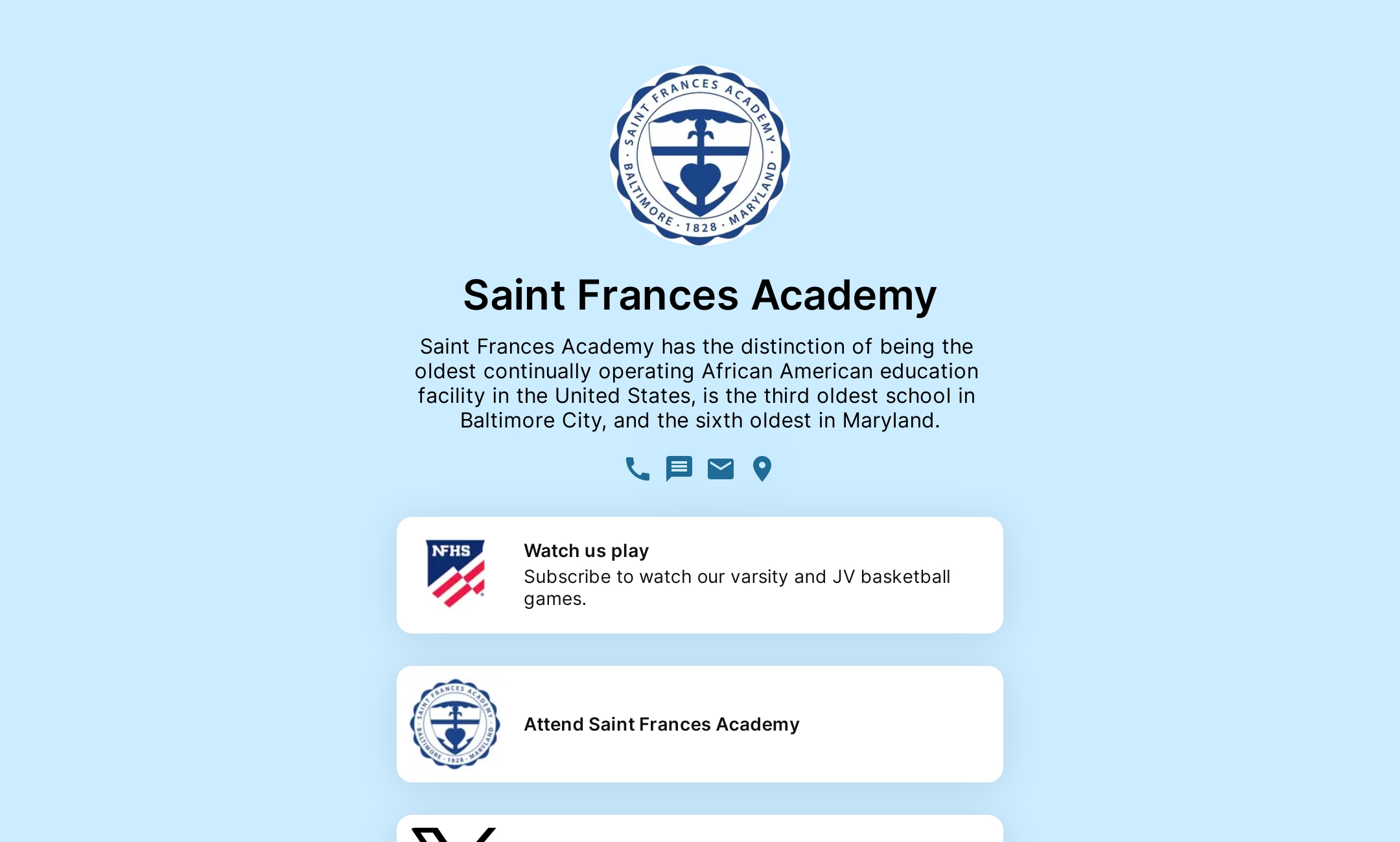 Saint Frances Academy's Flowpage