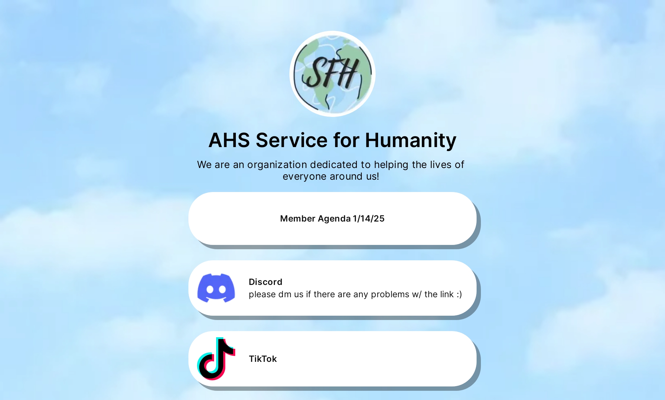 AHS Service for Humanity's Flowpage