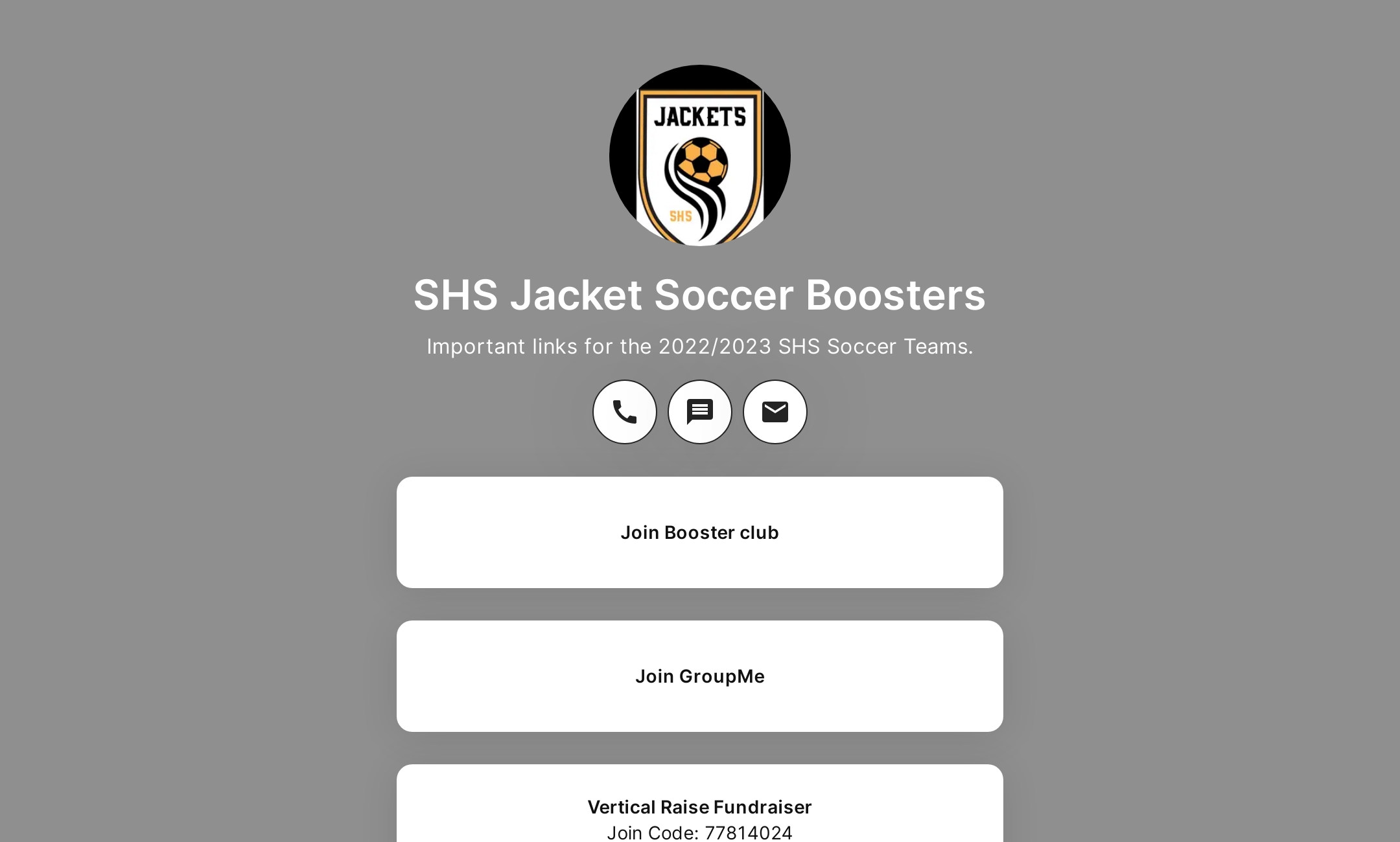 SHS Jacket Soccer Boosters' Flowpage