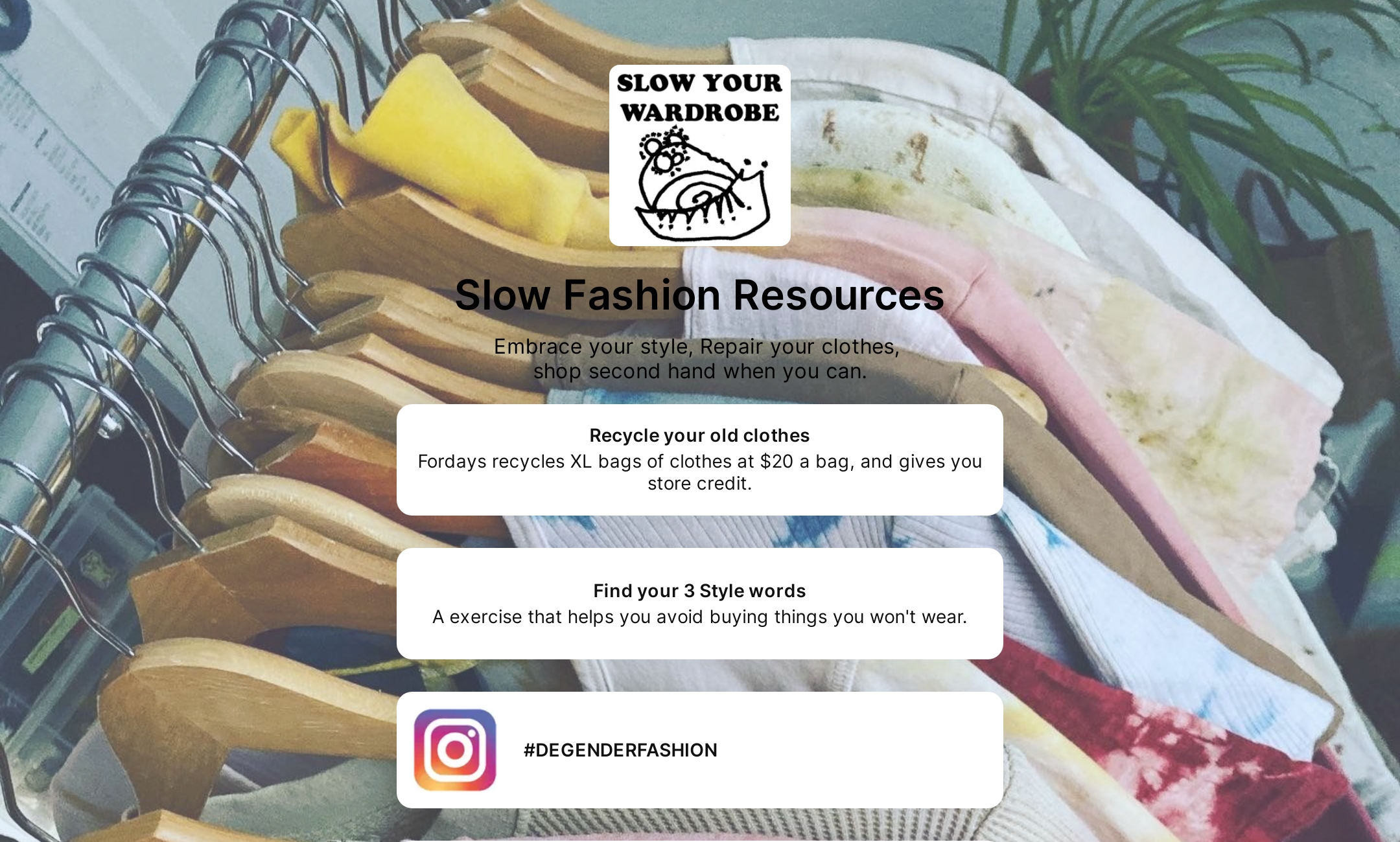 Slow Fashion Resources' Flowpage