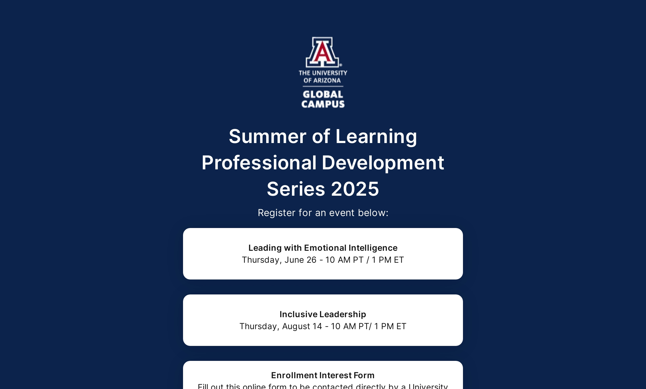 Summer of Learning Professional Development Series 2025's Flowpage