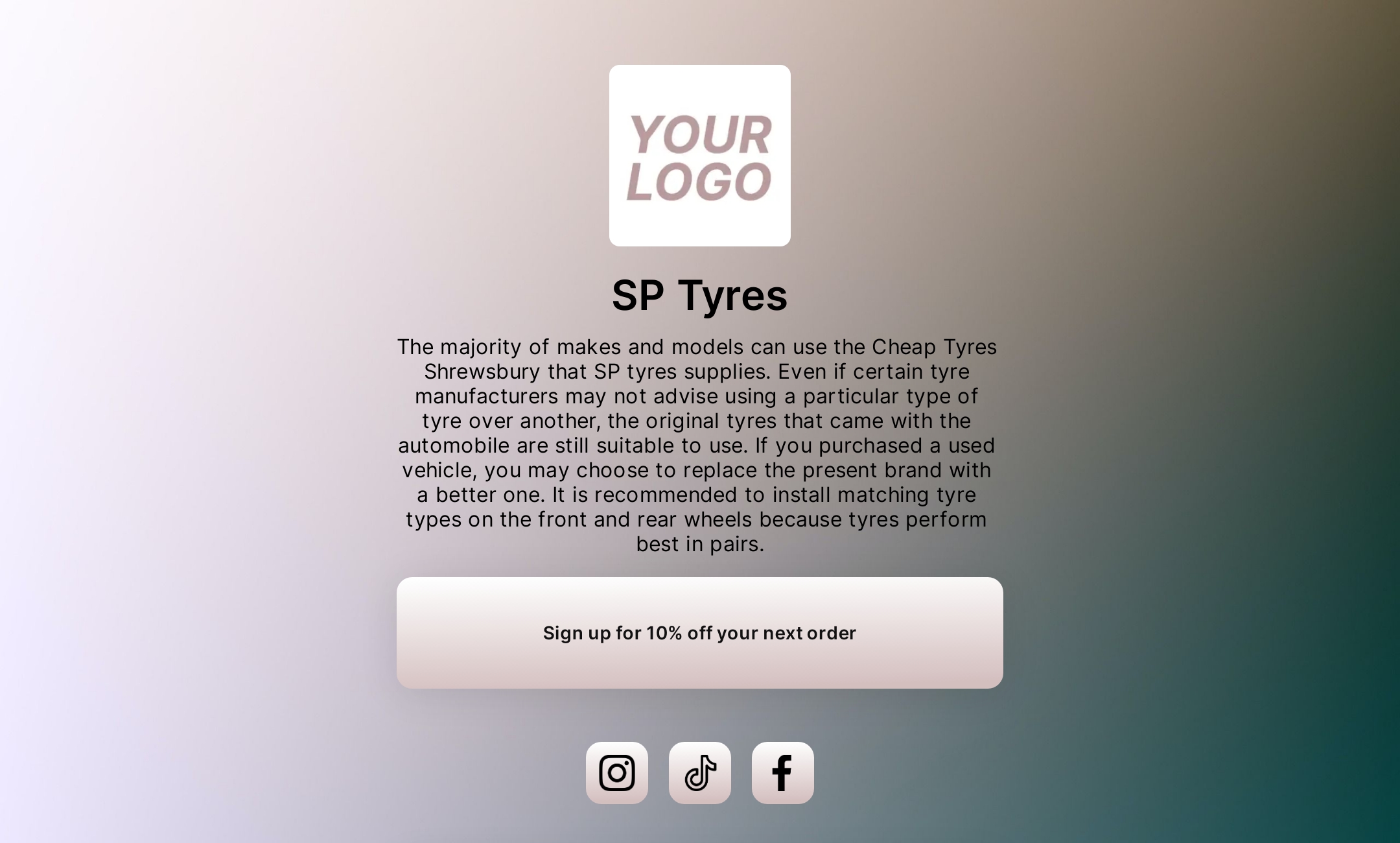 SP Tyres' Flowpage