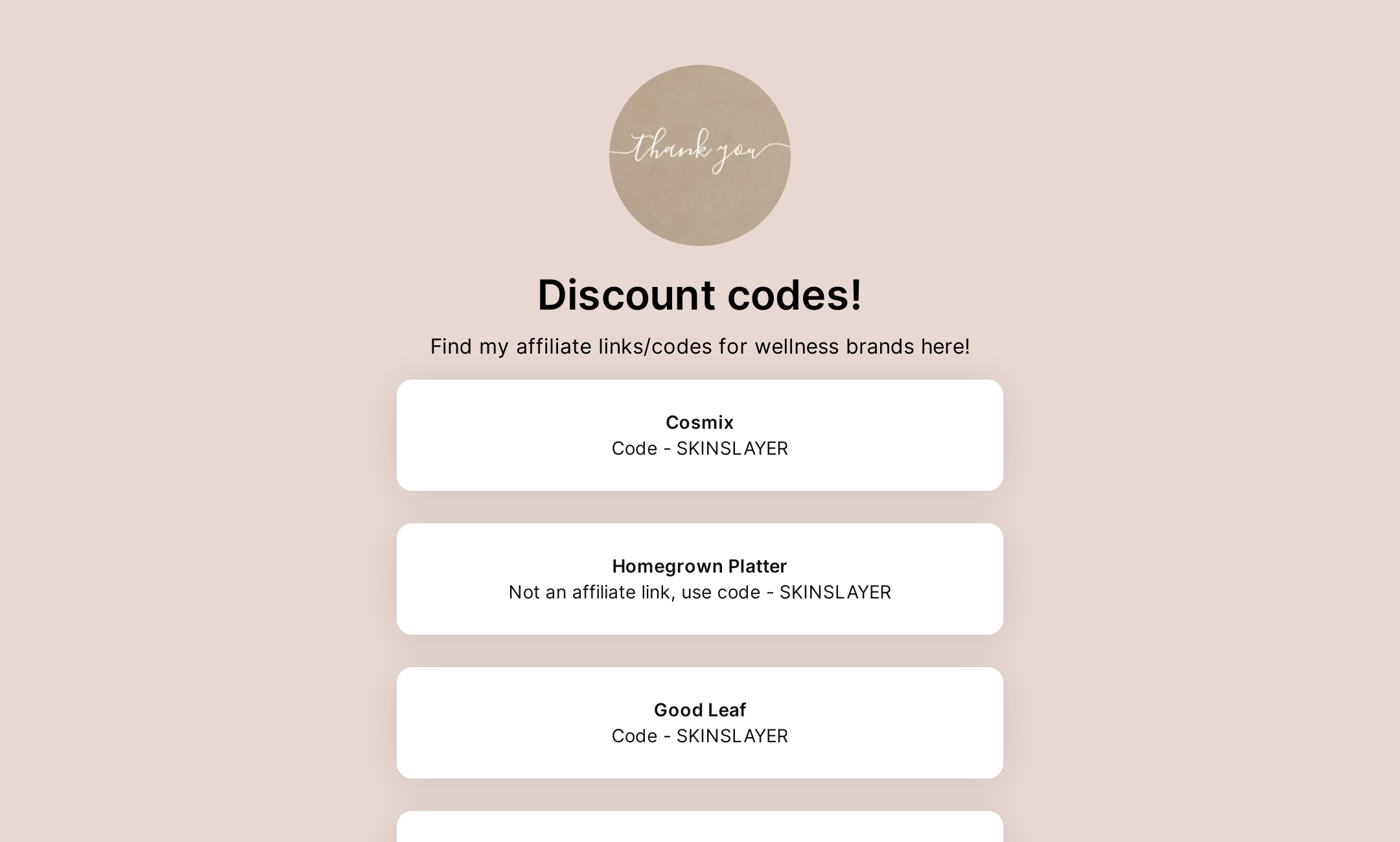 Discount codes!'s Flowpage