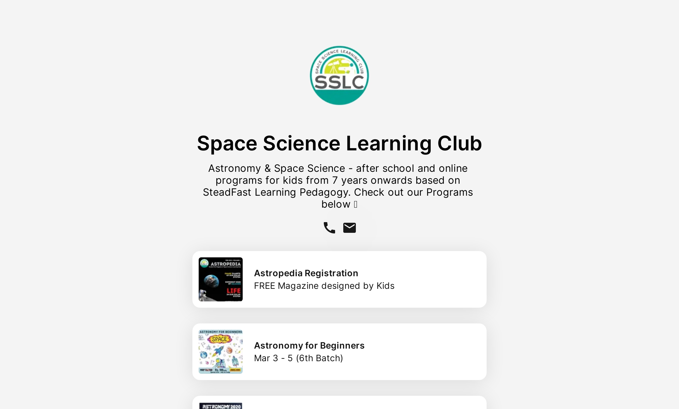 Space Science Learning Club's Flowpage