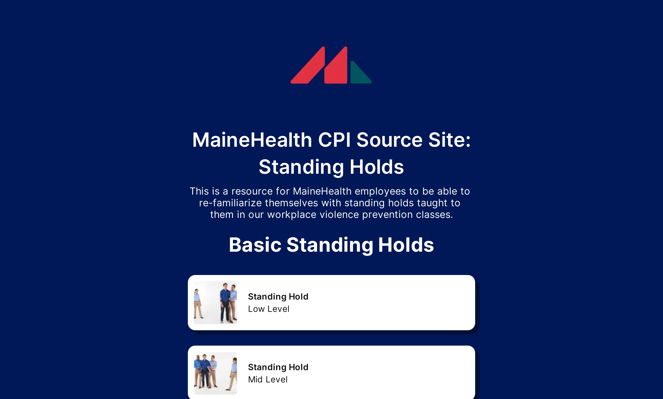 MaineHealth CPI Source Site: Standing Holds' Flowpage