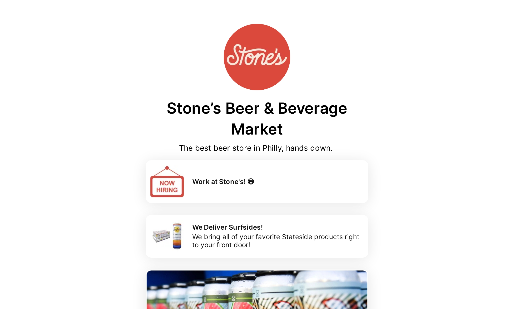 Stone’s Beer & Beverage Market's Flowpage