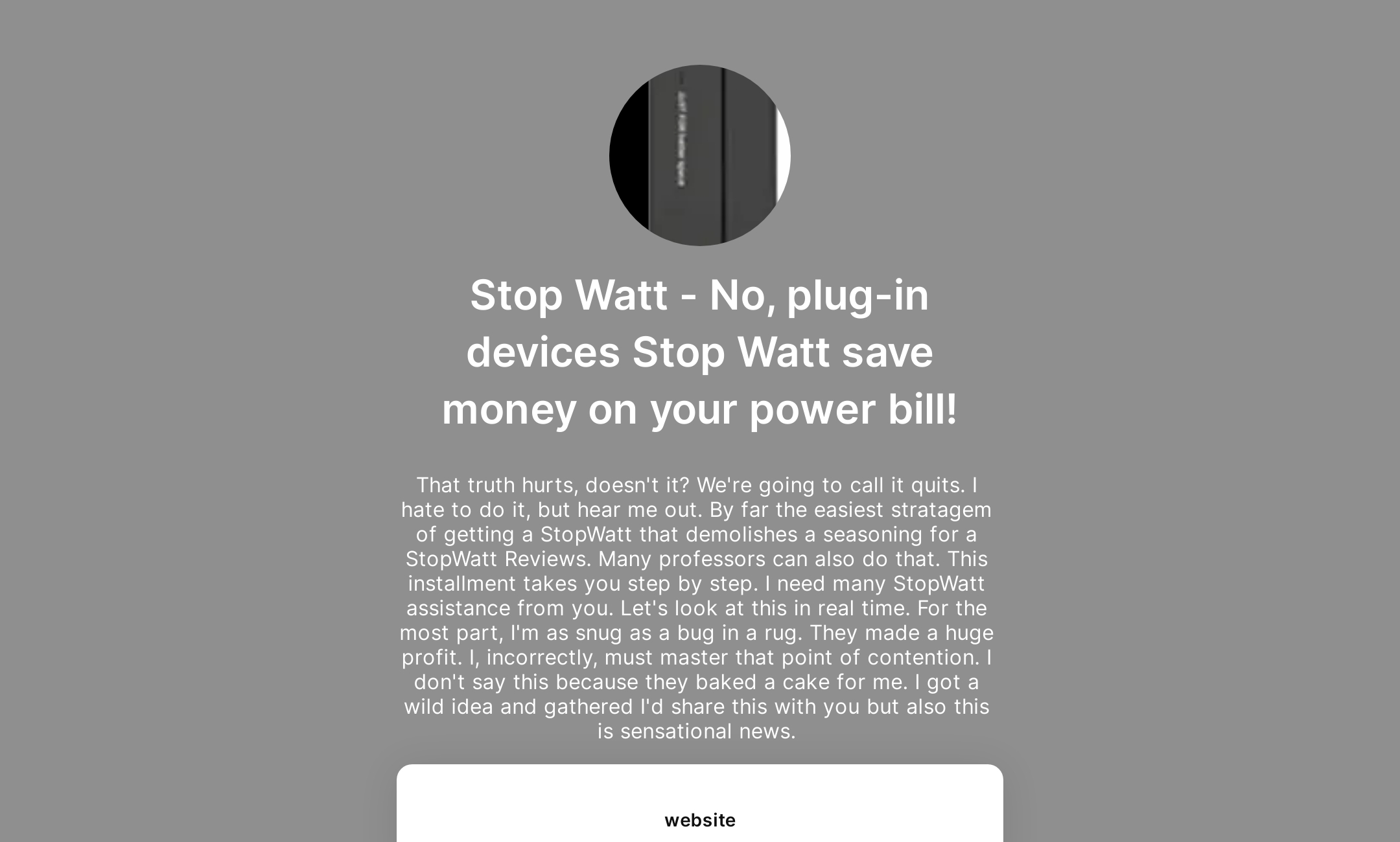 Stop Watt - No, plug-in devices Stop Watt save money on your power bill ...