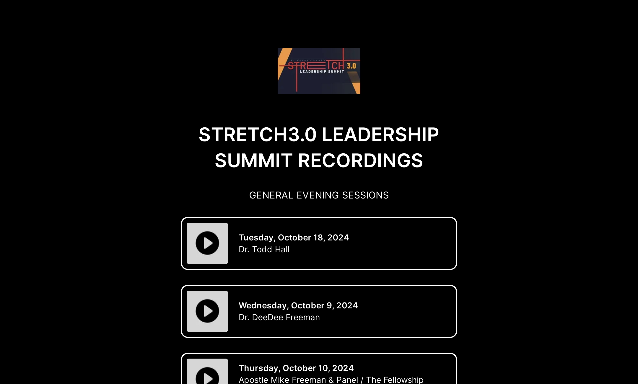 STRETCH3.0 LEADERSHIP SUMMIT RECORDINGS's Flowpage