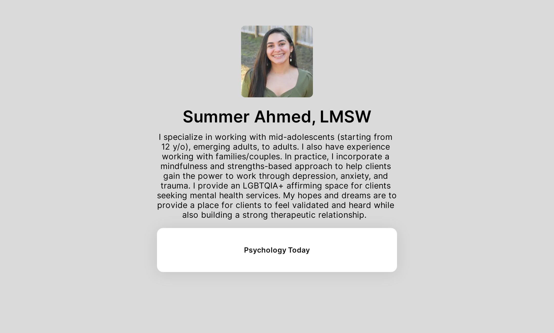 Summer Ahmed, LMSW's Flowpage
