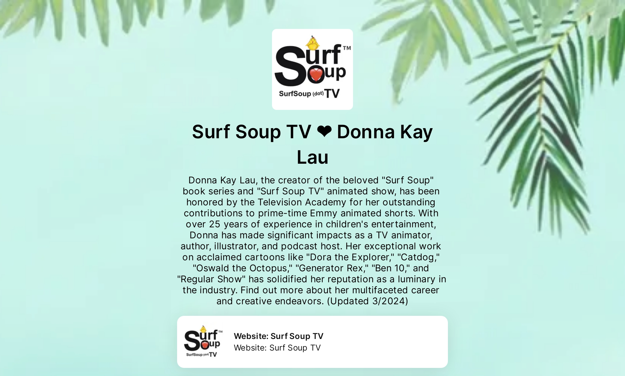 Surf Soup TV ️ Donna Kay Lau's Flowpage