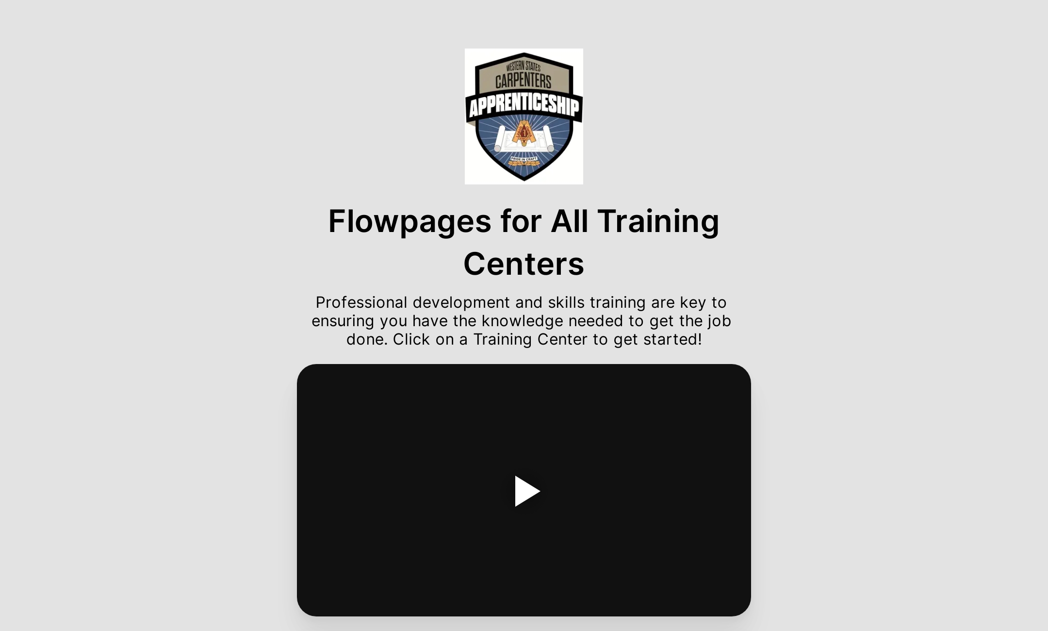 Flowpages for All Training Centers' Flowpage
