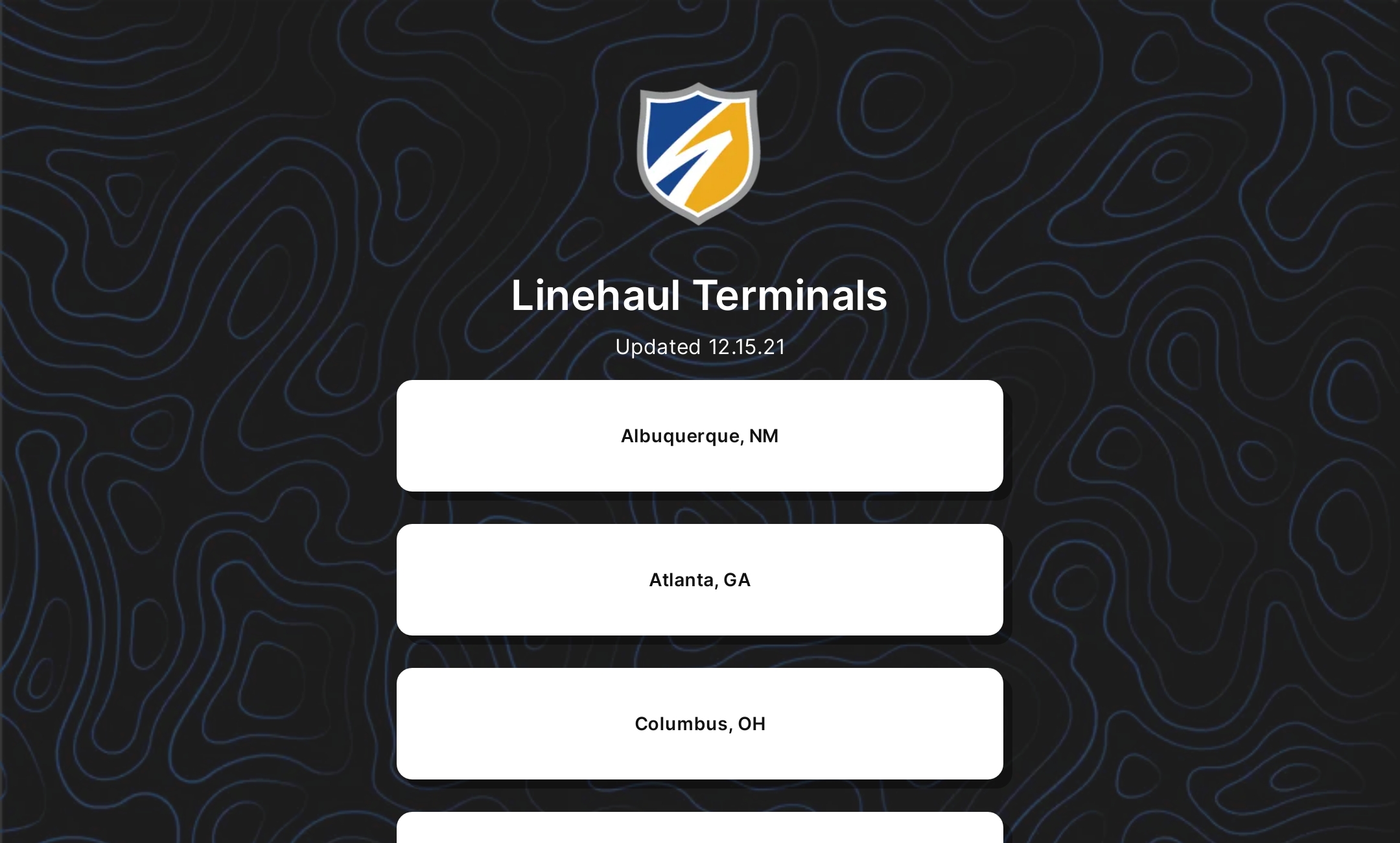 Linehaul Terminals' Flowpage