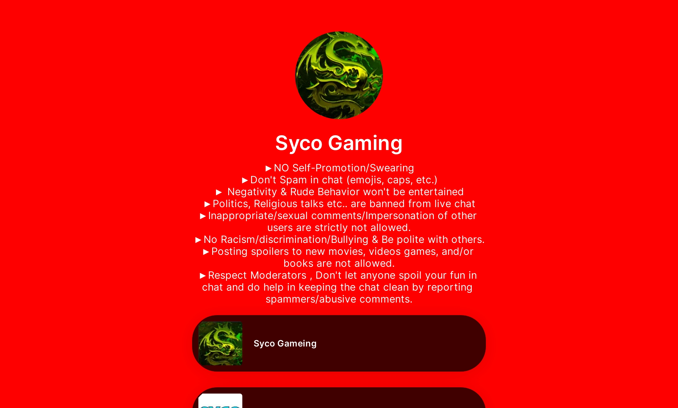 Syco Gaming's Flowpage