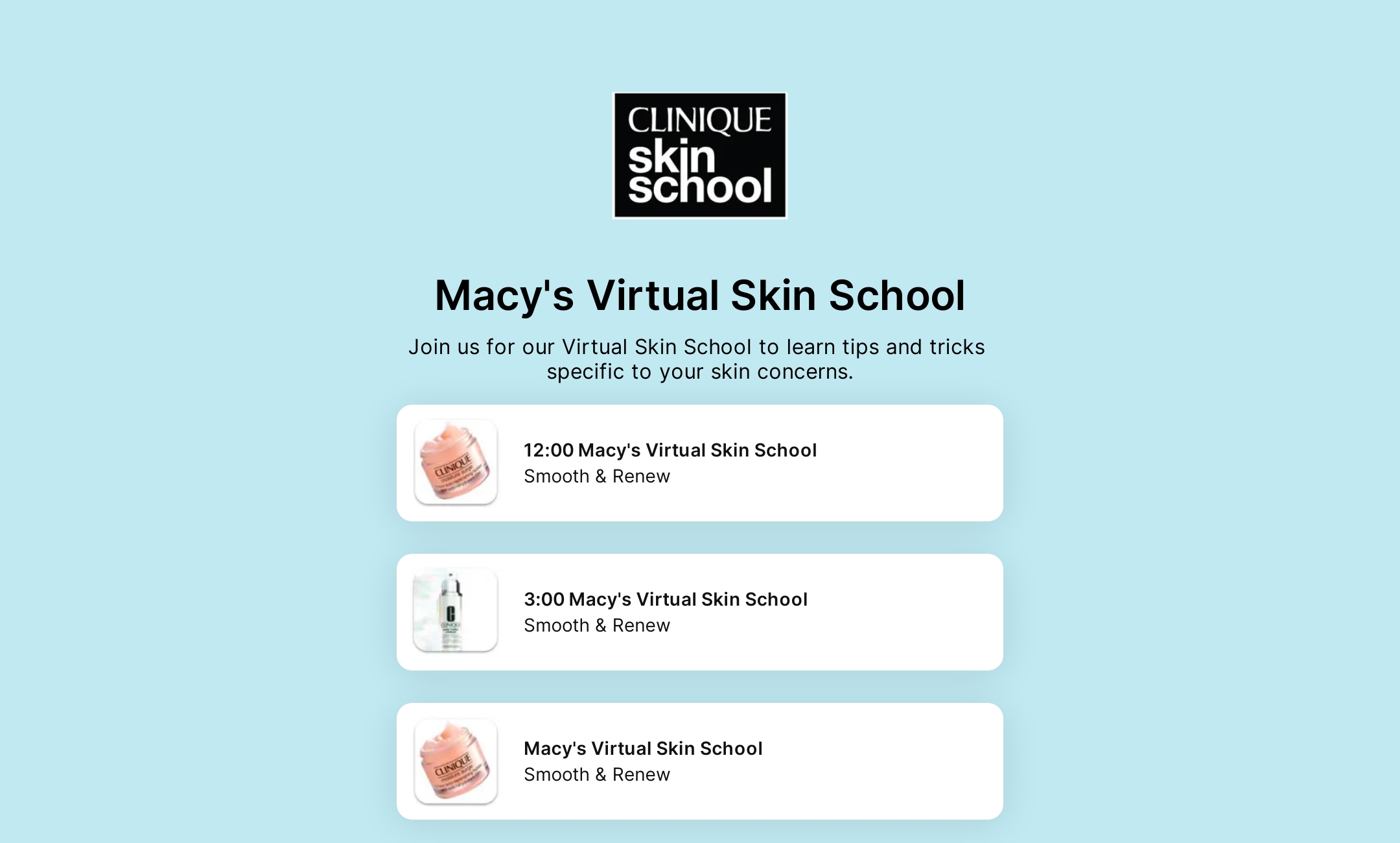 Macy's Virtual Skin School's Flowpage