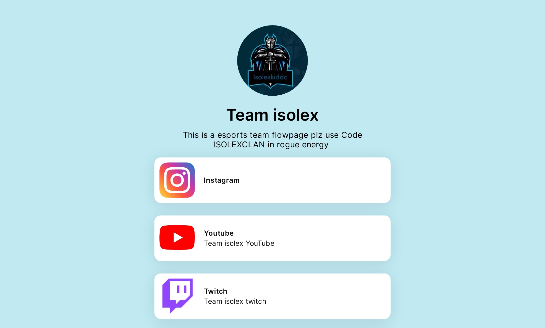 Team isolex 's Flowpage