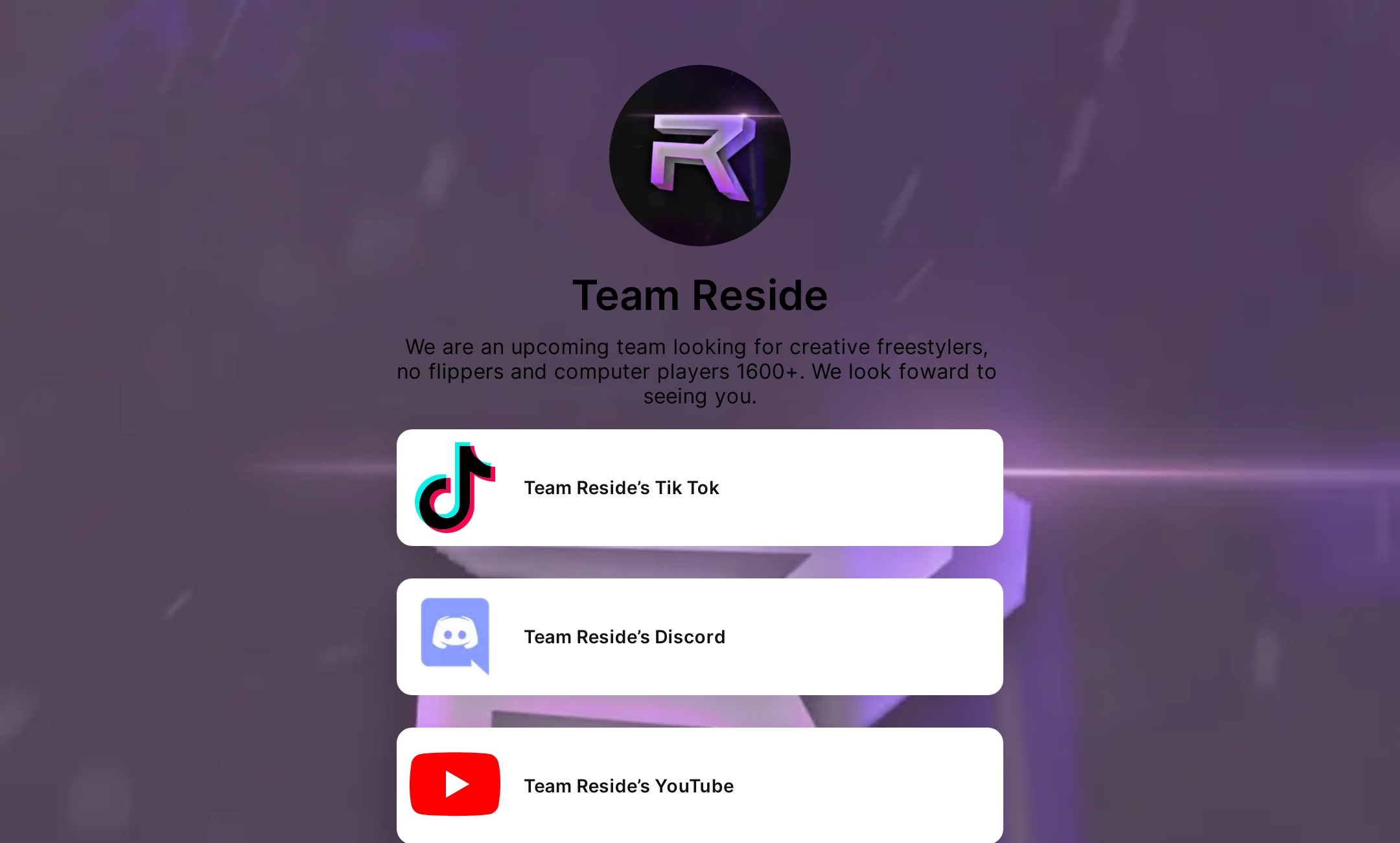 Team Reside's Flowpage