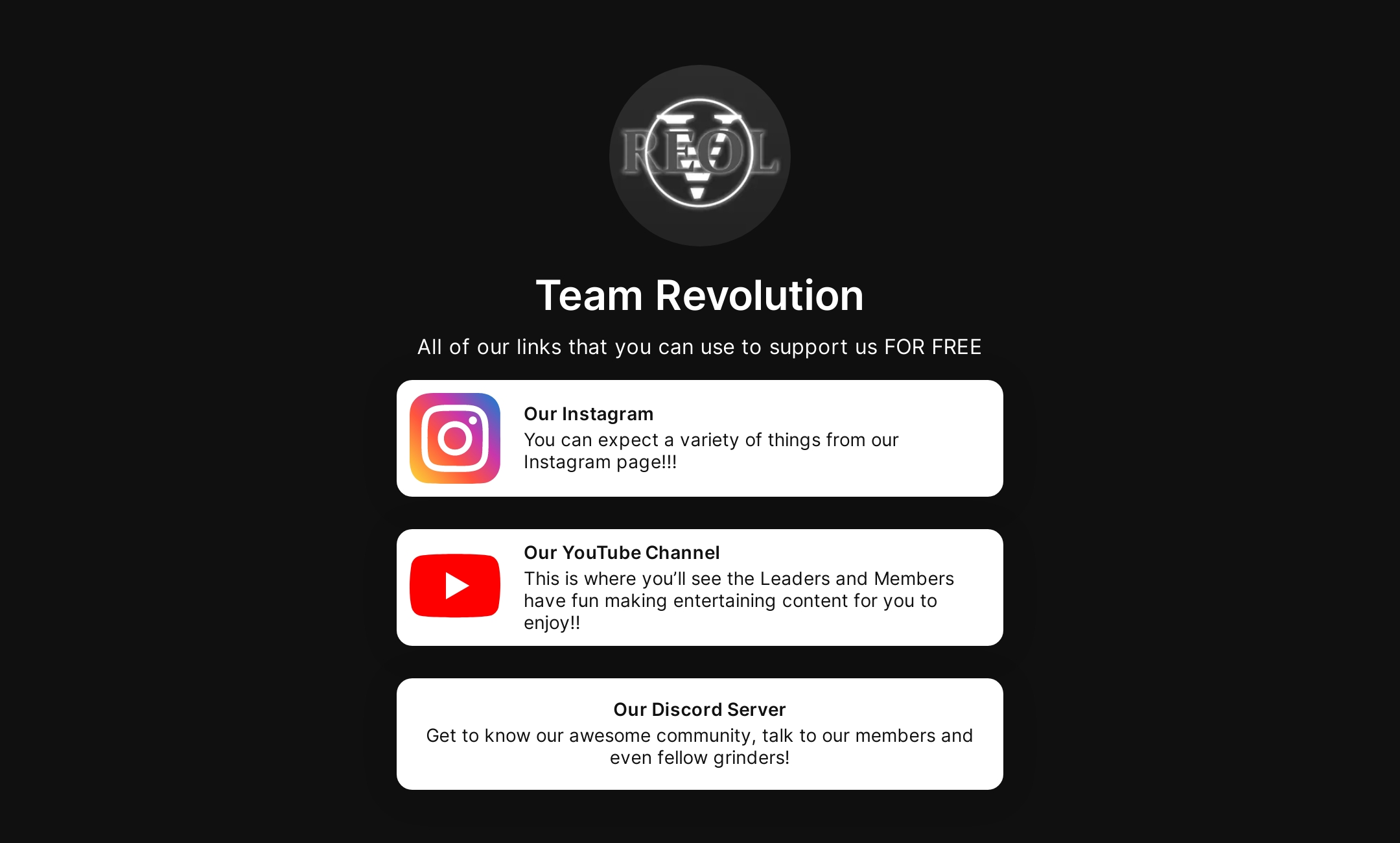 Team Revolution's Flowpage