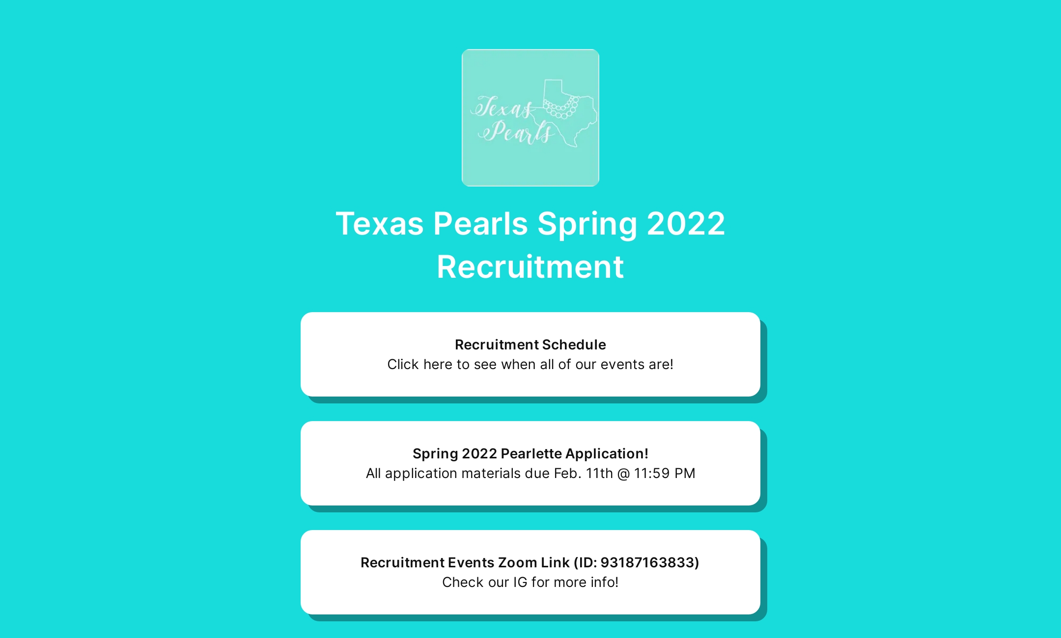Texas Pearls Spring 2022 Recruitment's Flowpage