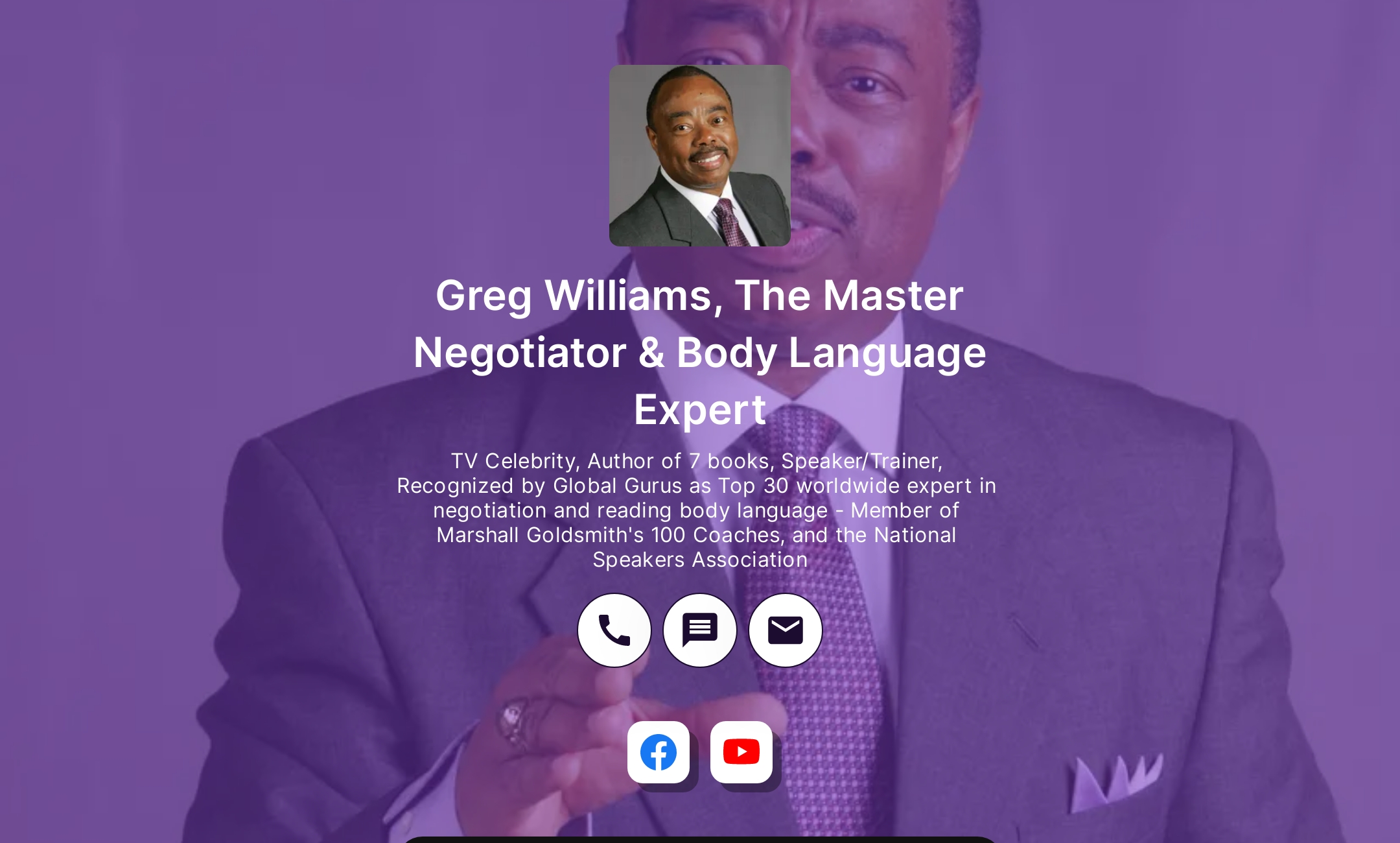Greg Williams, The Master Negotiator & Body Language Expert's Flowpage