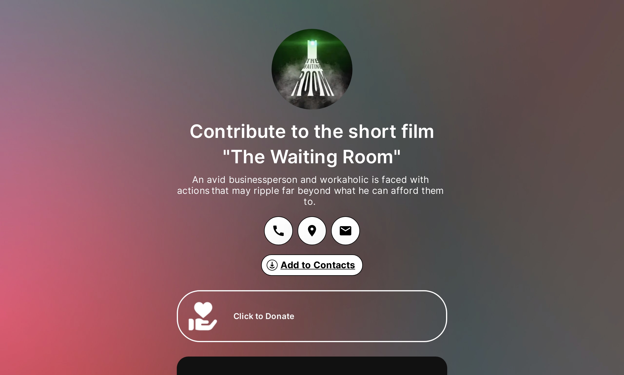 Contribute to the short film "The Waiting Room"'s Flowpage