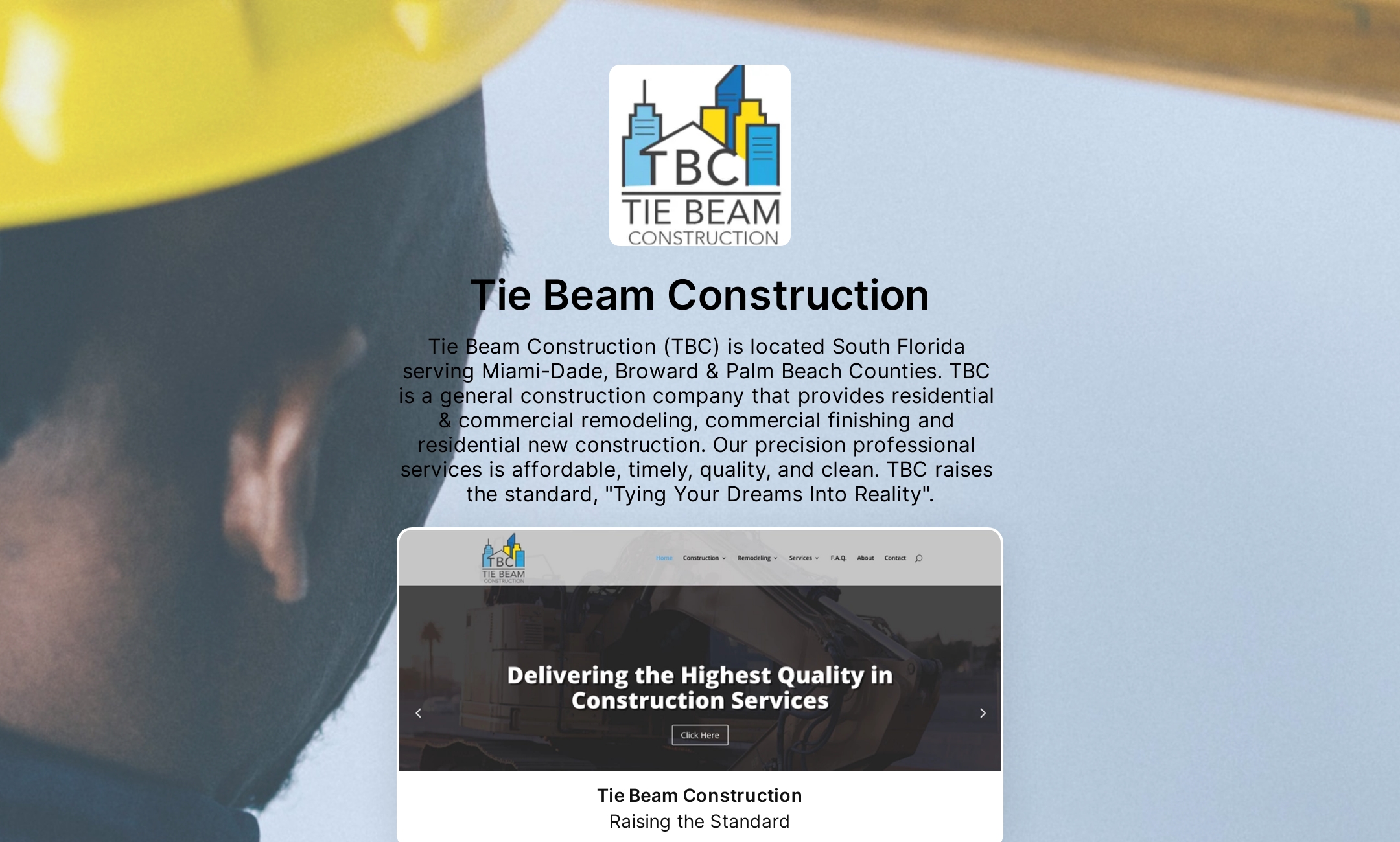 Tie Beam Construction's Flowpage