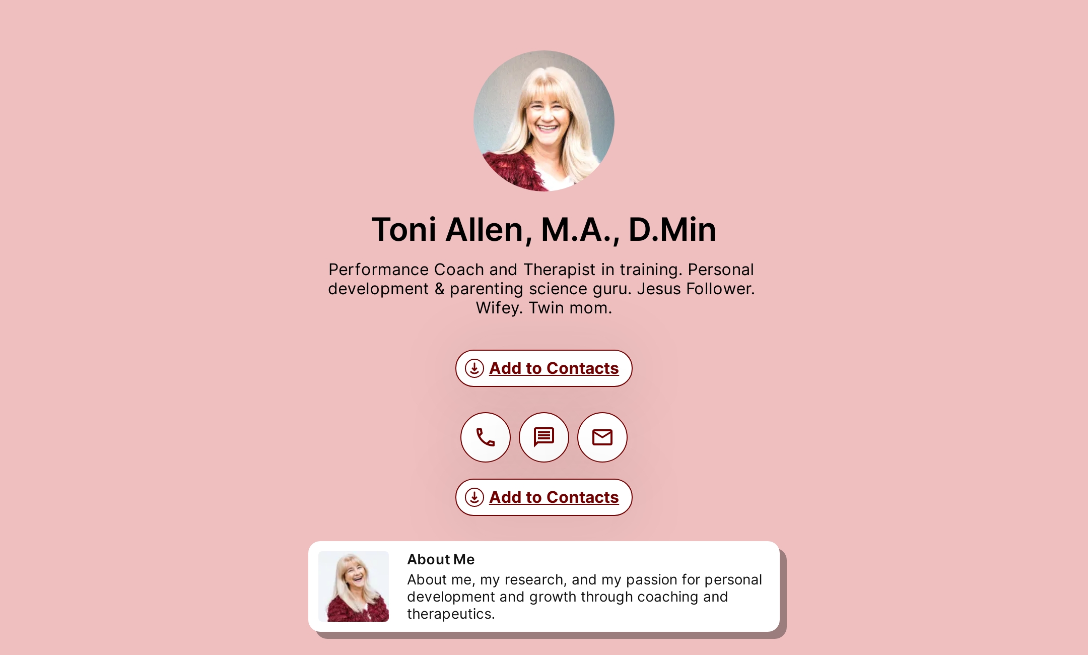 Toni Allen, M.A., D.Min's Flowpage